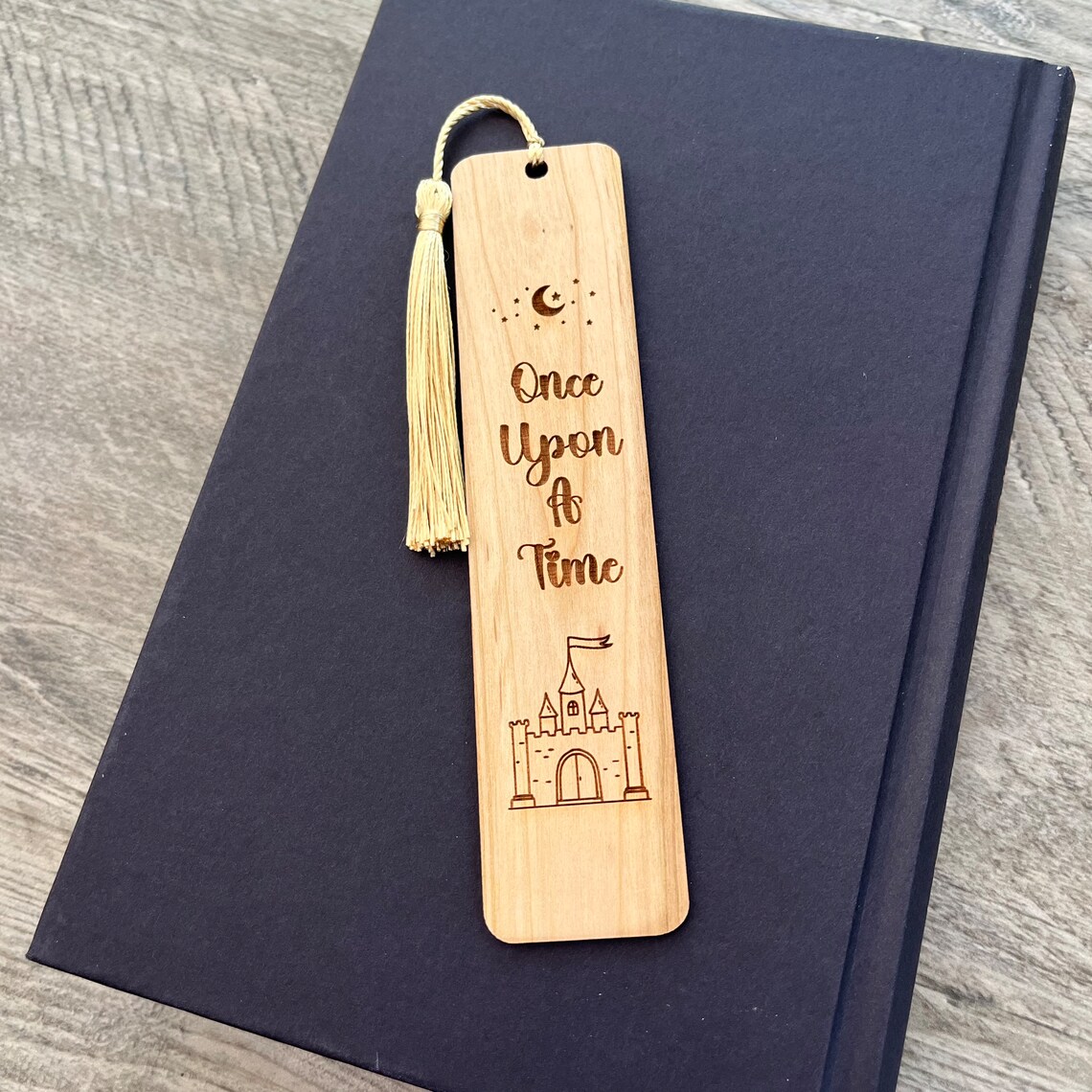 Once Upon a Time - Engraved Wood Bookmark With Optional Personalization ...