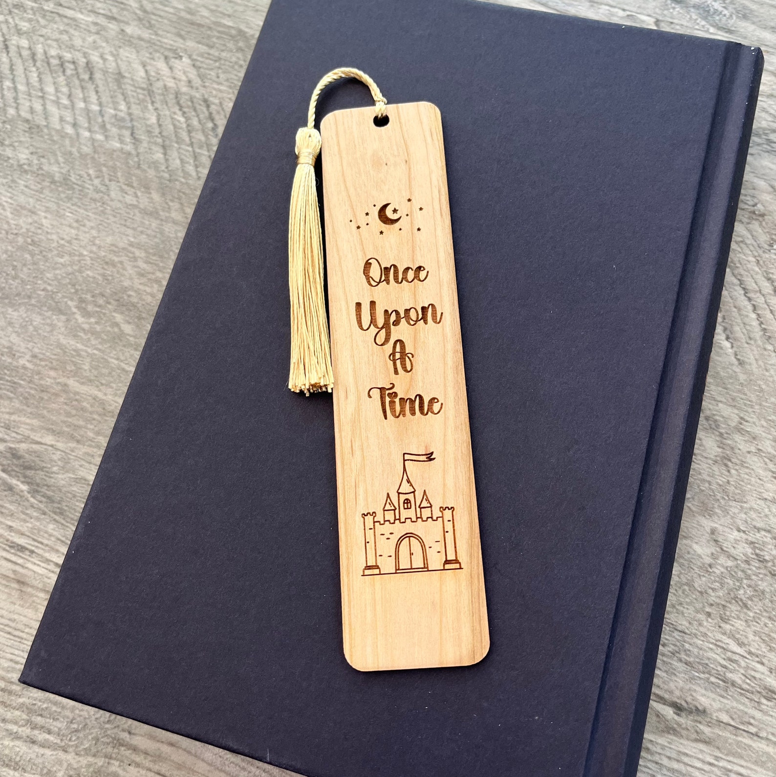 Once Upon a Time - Engraved Wood Bookmark With Optional Personalization ...