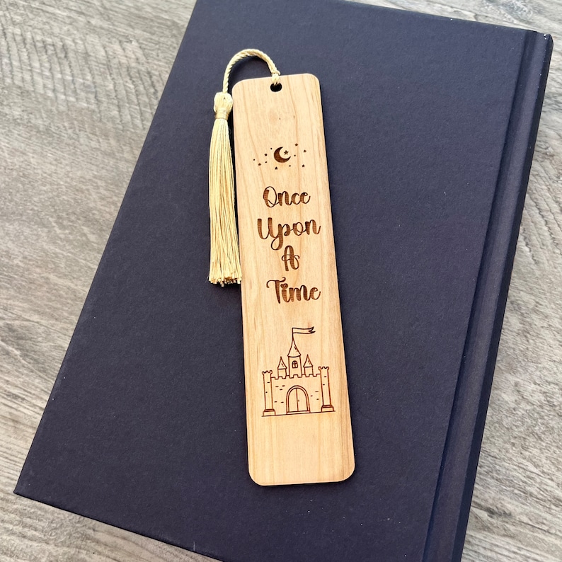 Once Upon a Time - Engraved Wood Bookmark With Optional Personalization ...
