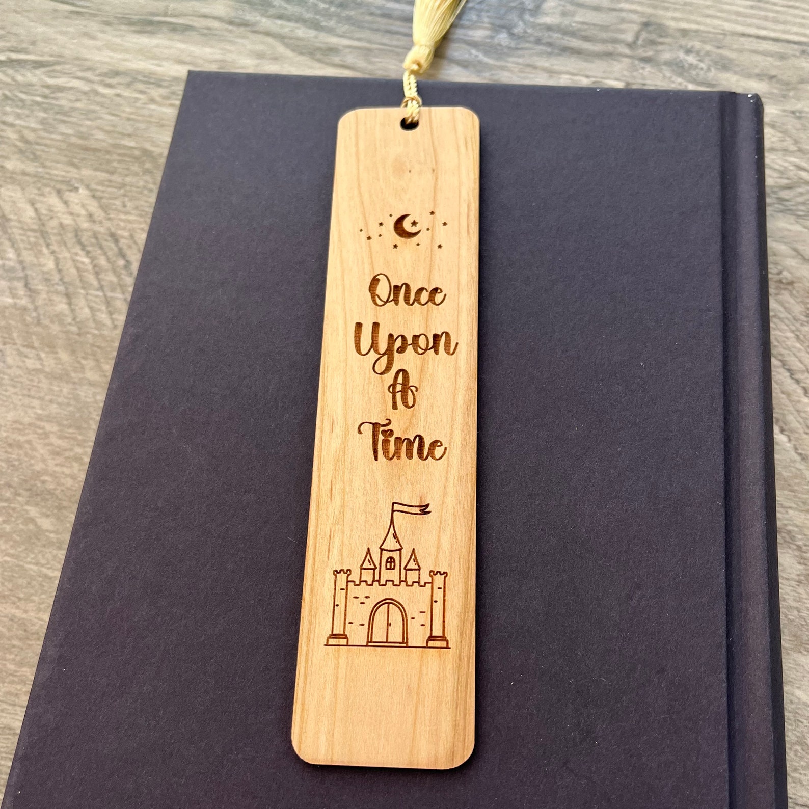 Once Upon a Time - Engraved Wood Bookmark With Optional Personalization ...