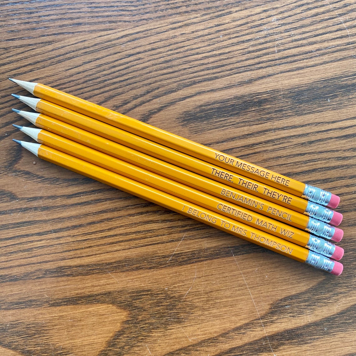 Personalized #2 Pencils - Engraved Custom Text Pencils With Rubber ...
