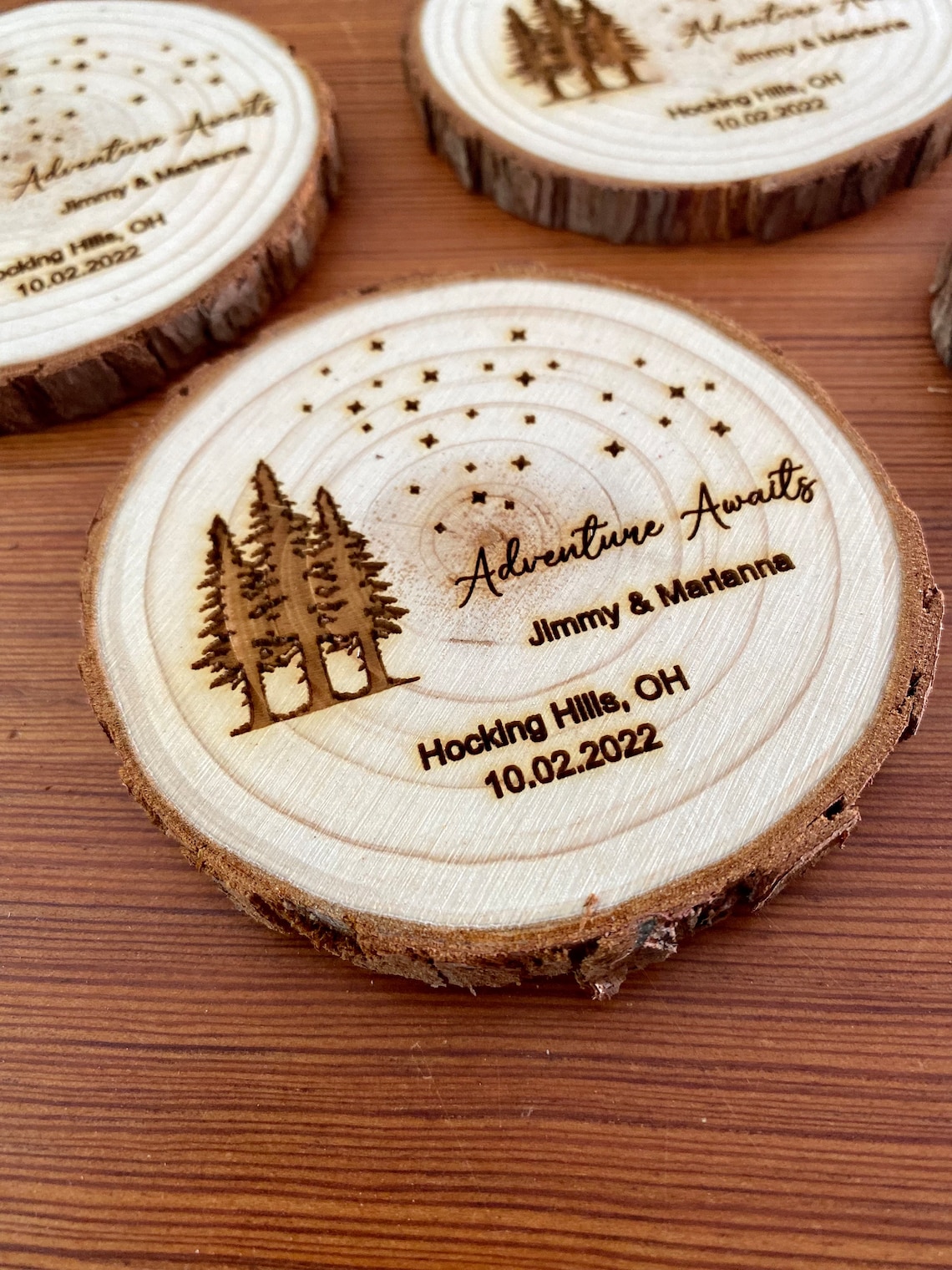 Custom Wood Slice Wedding Favors Laser Engraved With - Etsy