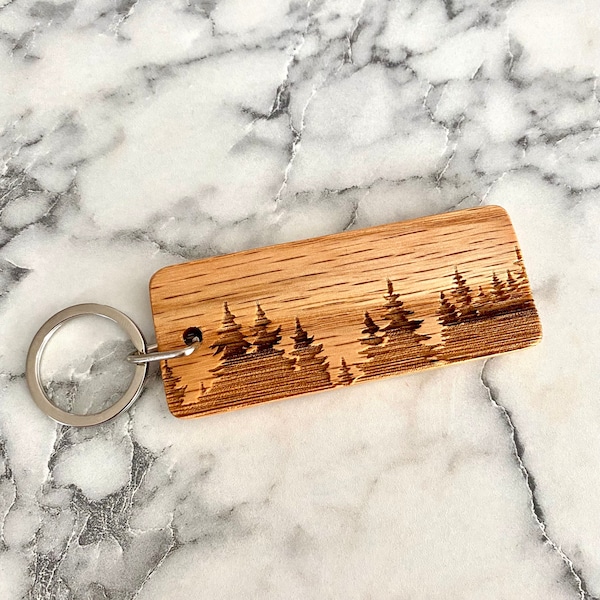 Wood Keychain - Etsy