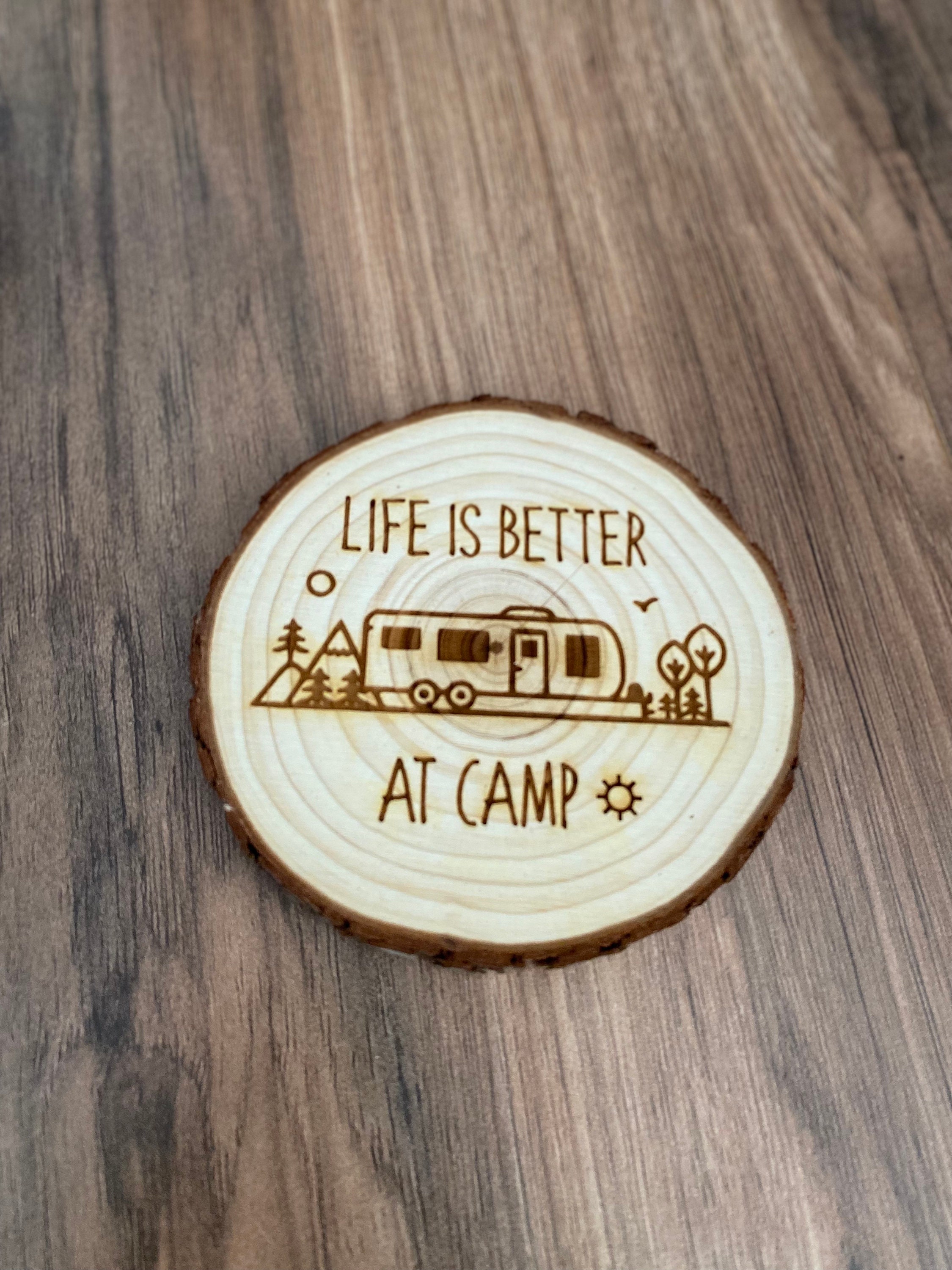 Wood Camp Coaster Set Perfect for the Cabin Camp or Home - Etsy