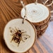 Bee Engraved Wood Christmas Ornament - Personalized Engraved Wood Slice ...