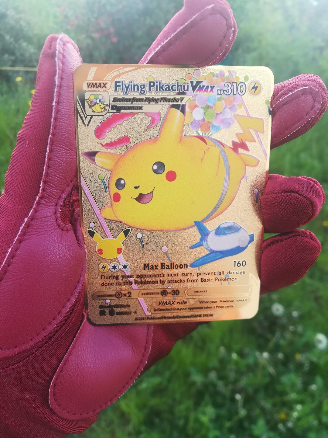 Flying Pikachu VMAX Pokemon Card Fan Made Custom METAL 310 HP. - Etsy