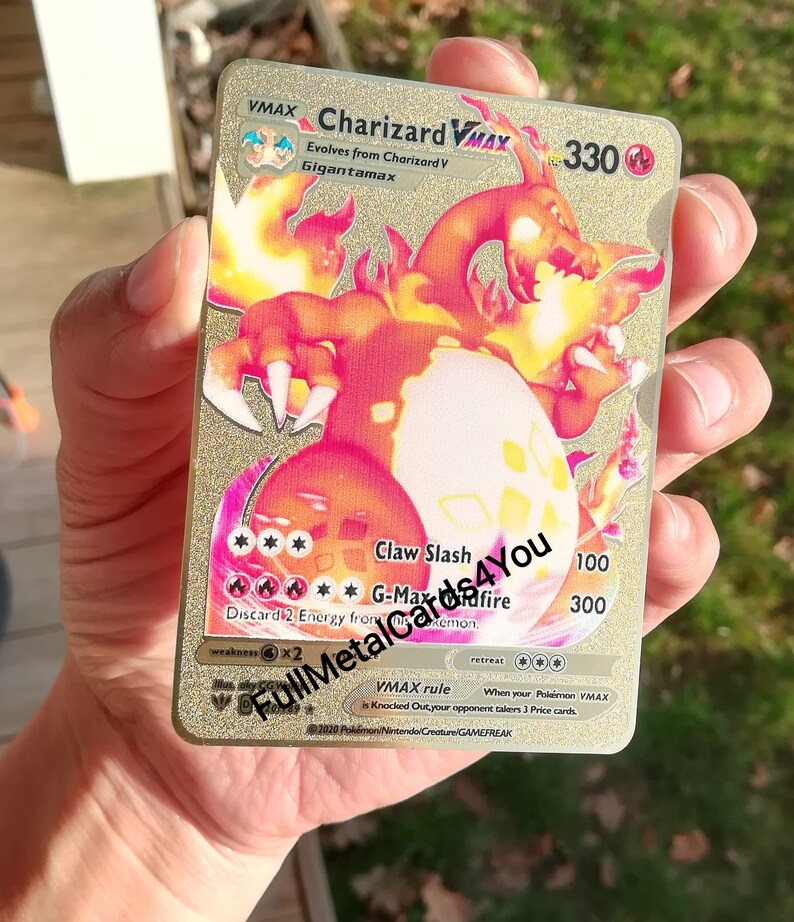 Charizard Vmax 020/189 Pokemon Card Fan Made Custom METAL. | Etsy