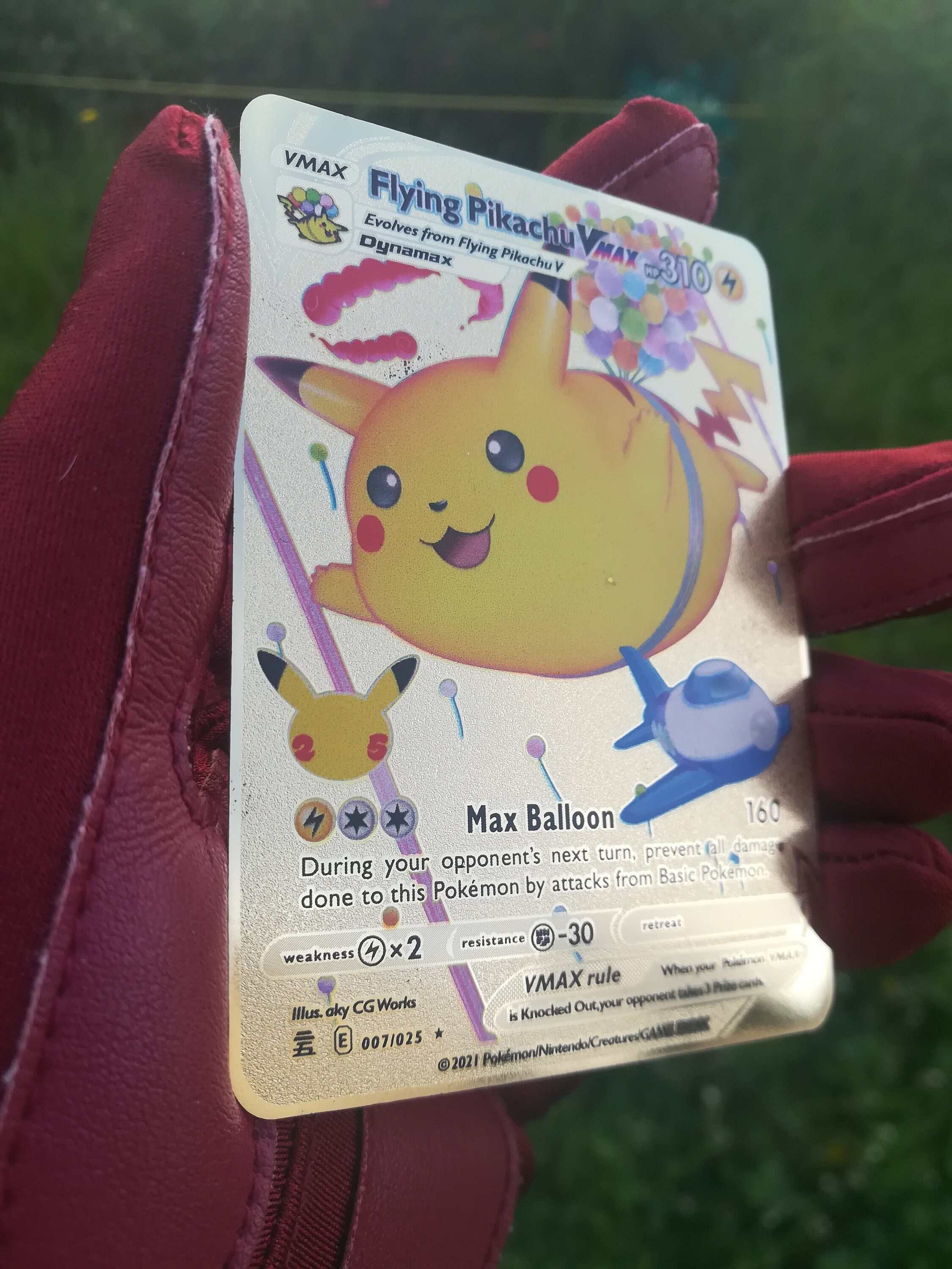 Flying Pikachu VMAX Pokemon Card Fan Made Custom METAL 310 HP. - Etsy