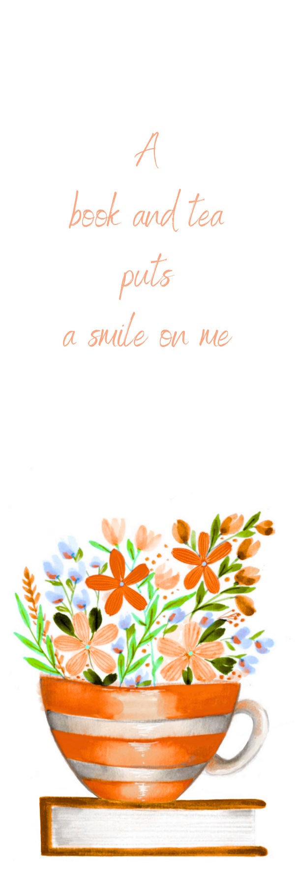 Tea Cup Bookmark Book Quote Printable Download PDF - Etsy