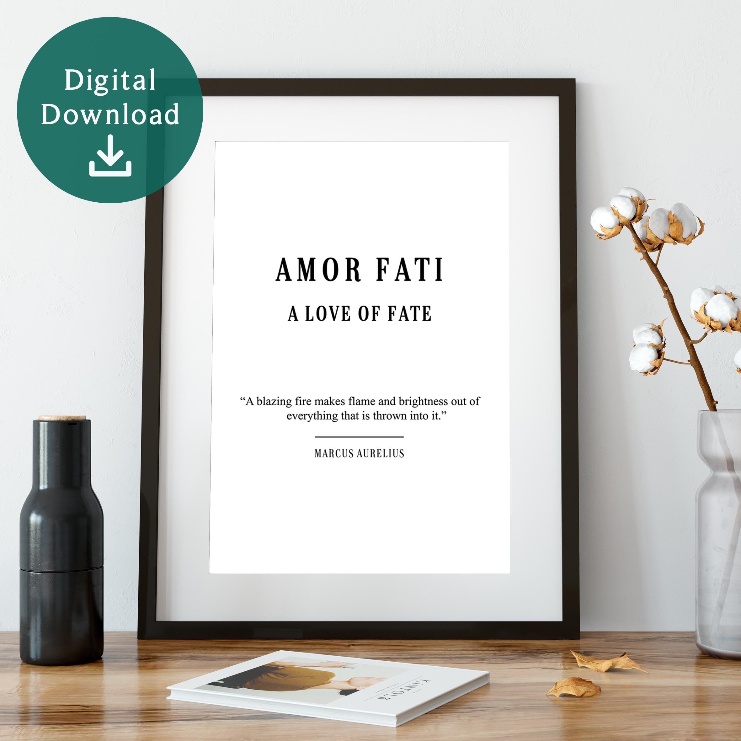 Amor Fati Quote, Stoicism Wall Print, Stoic Digital Download, Stoicism ...