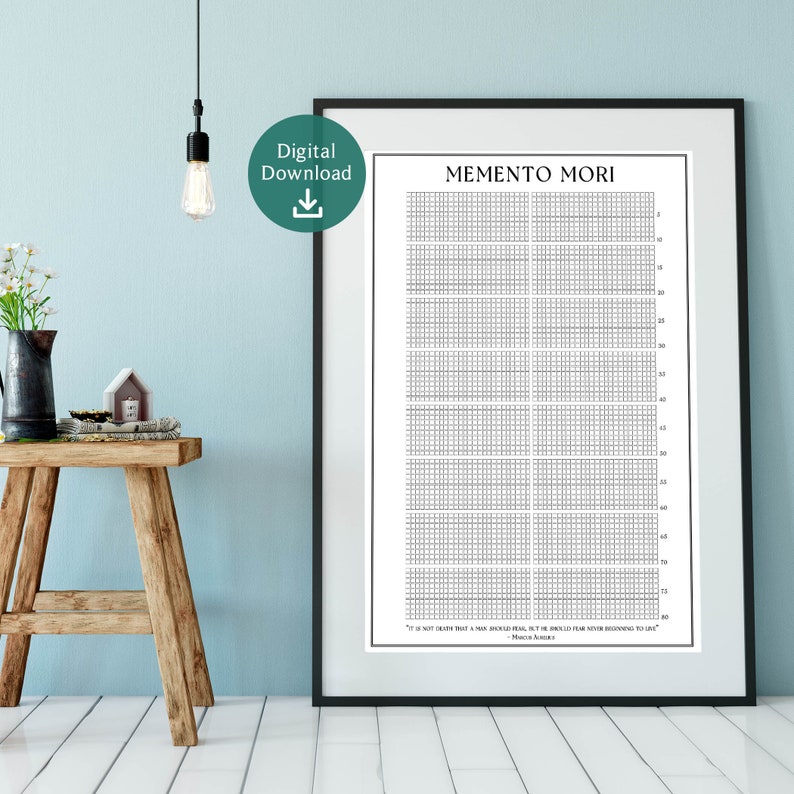Memento Mori Life Calendar, Stoicism Wall Print, Stoic Digital Download ...