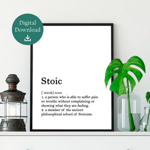 Stoic Definition Quote, Stoicism Wall Print, Stoic Digital Download ...