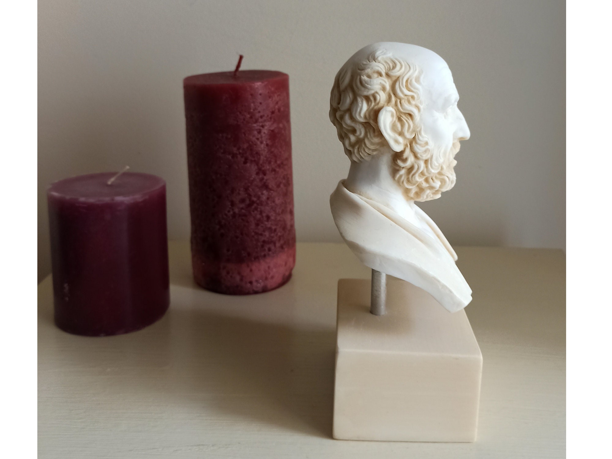 Greek Philosopher Hippocrates Head Table Sculpture Ancient - Etsy