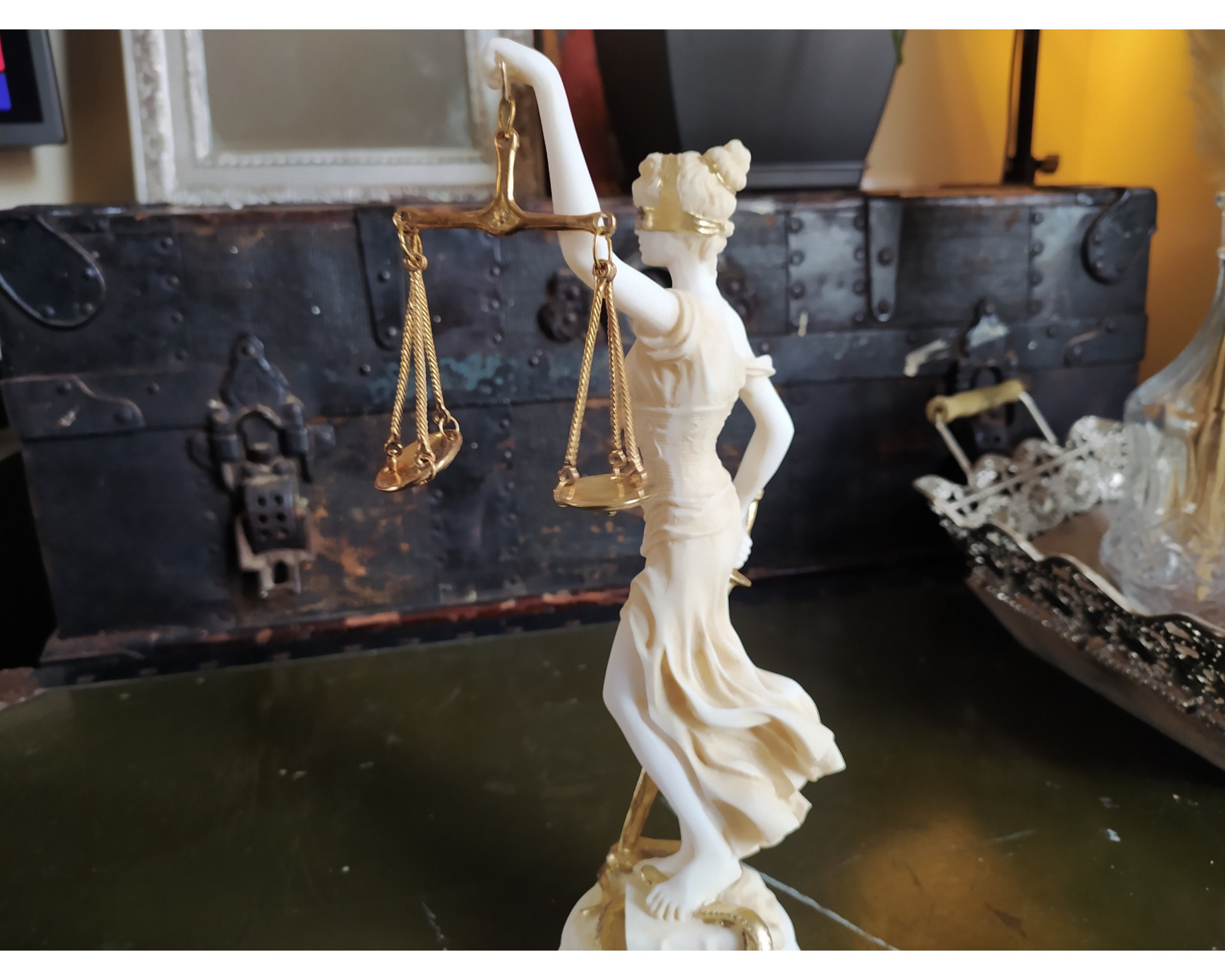 Themis Statue Goddess of Justice Artifact Aged Sculpture - Etsy