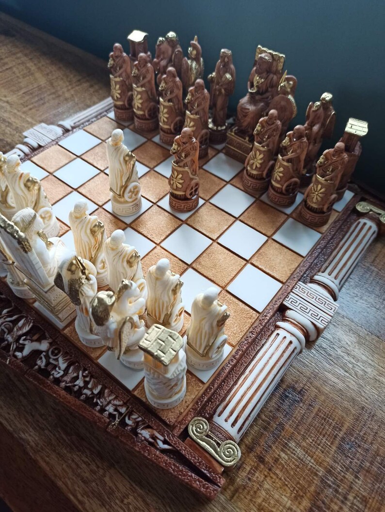 Chess Board, Ancient Greek Art, Greek Mythology Gods - Etsy