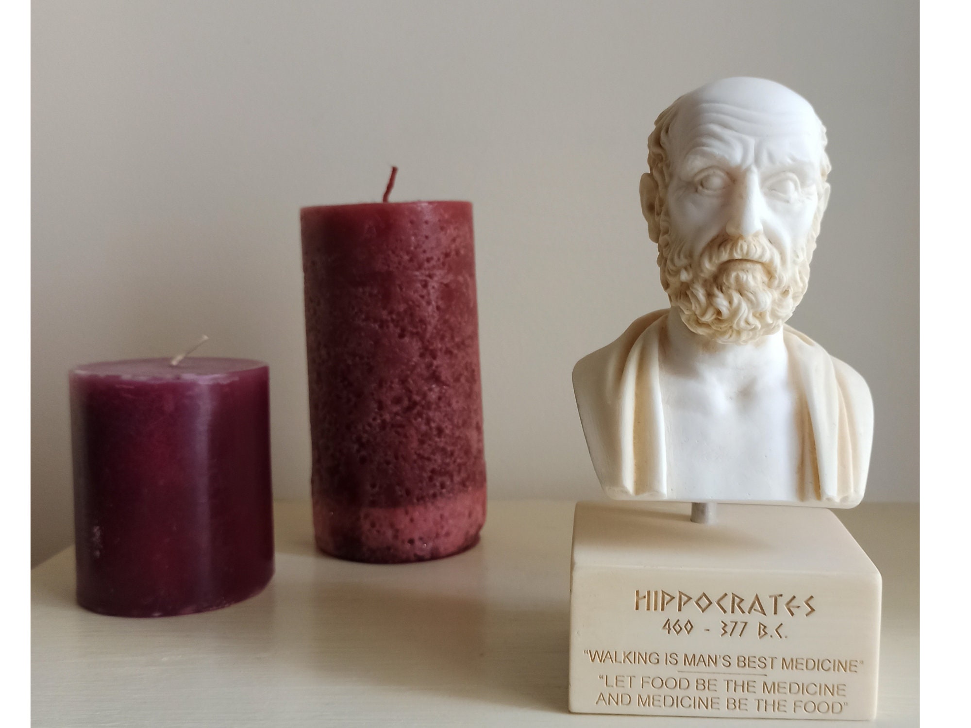 Greek Philosopher Hippocrates Head Table Sculpture Ancient - Etsy