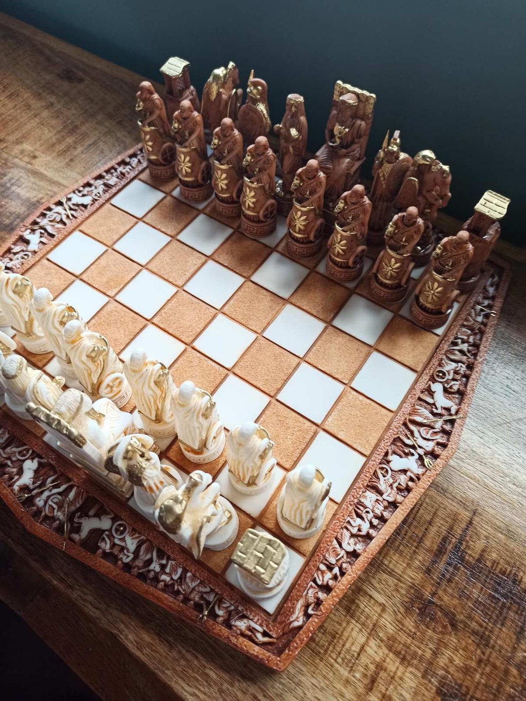 Chess Set, Chess Board, Ancient Greek Art, Gift Idea - Etsy