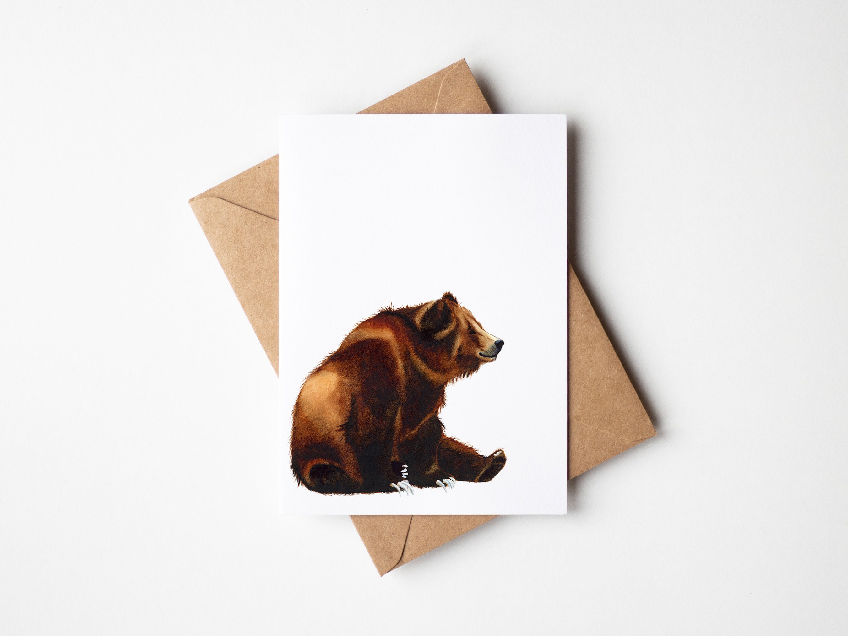 Animal Greeting Cards Bear Cards Watercolor Greeting Cards - Etsy