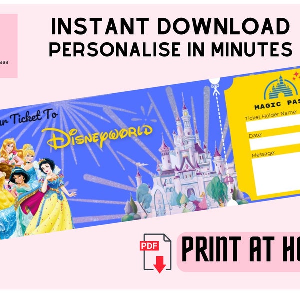 Disneyland Princess Ticket - Etsy