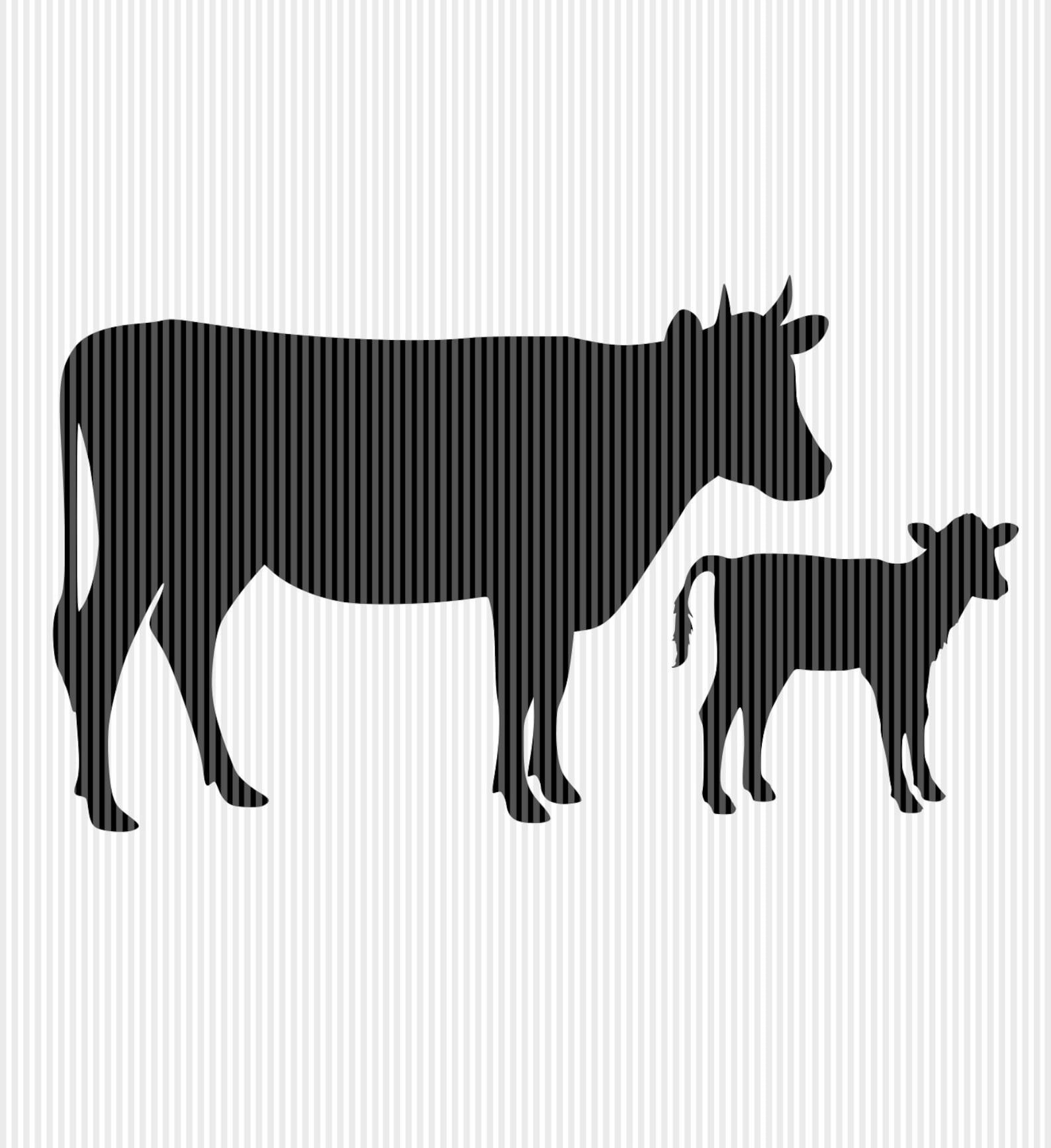 Cow and Calf SVG, Cow Svg, Dxf, Eps, Png, Cut Files, Design File ...