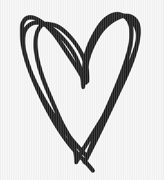 Hand Drawn Heart Hand Lettered Hearts SVGSVG - Etsy