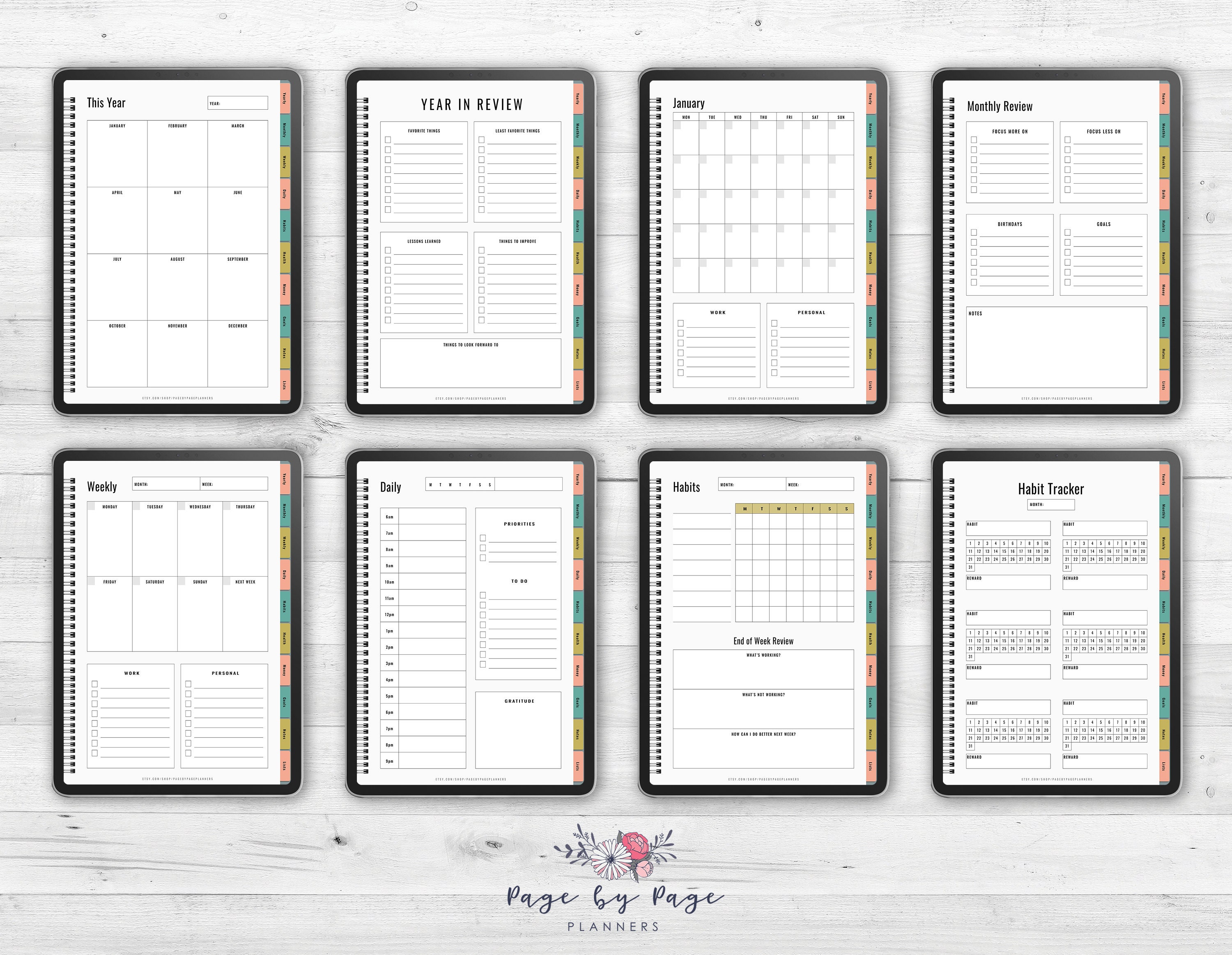 Tropical Boho Digital Planner Undated, Digital Planner iPad With ...