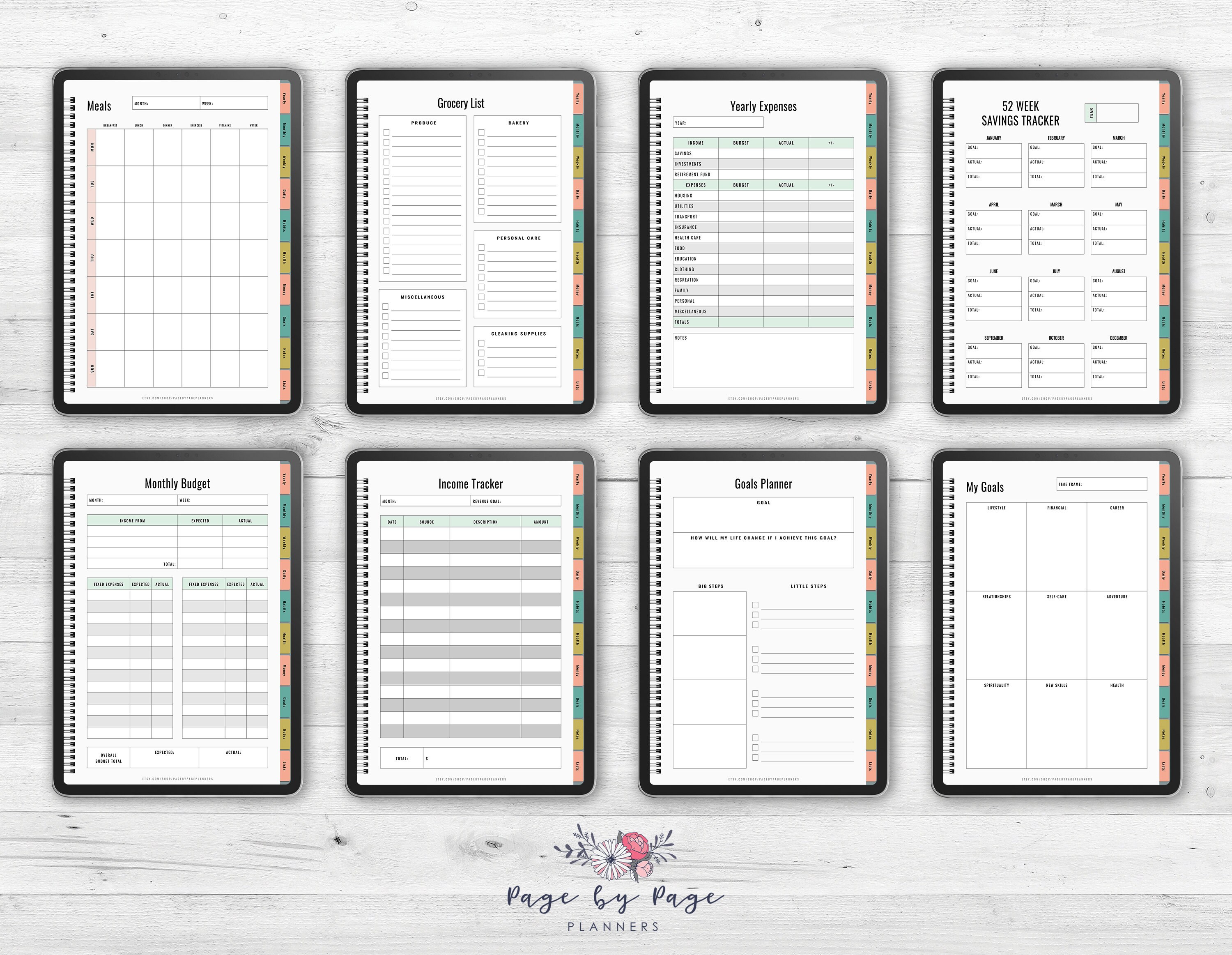 Tropical Boho Digital Planner Undated, Digital Planner iPad With ...