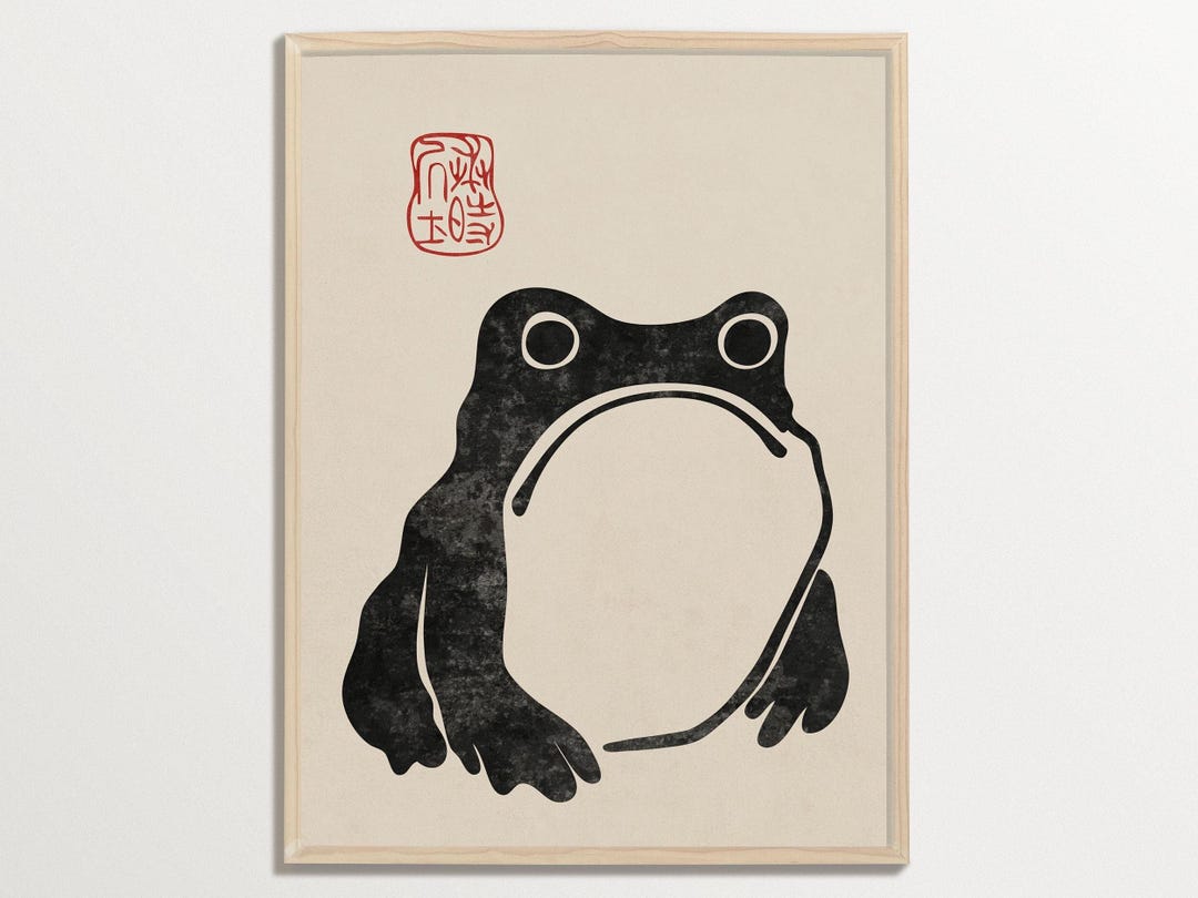 Matsumoto Hoji Unimpressed Frog Print, Japanese Woodblock Print, Wabi ...