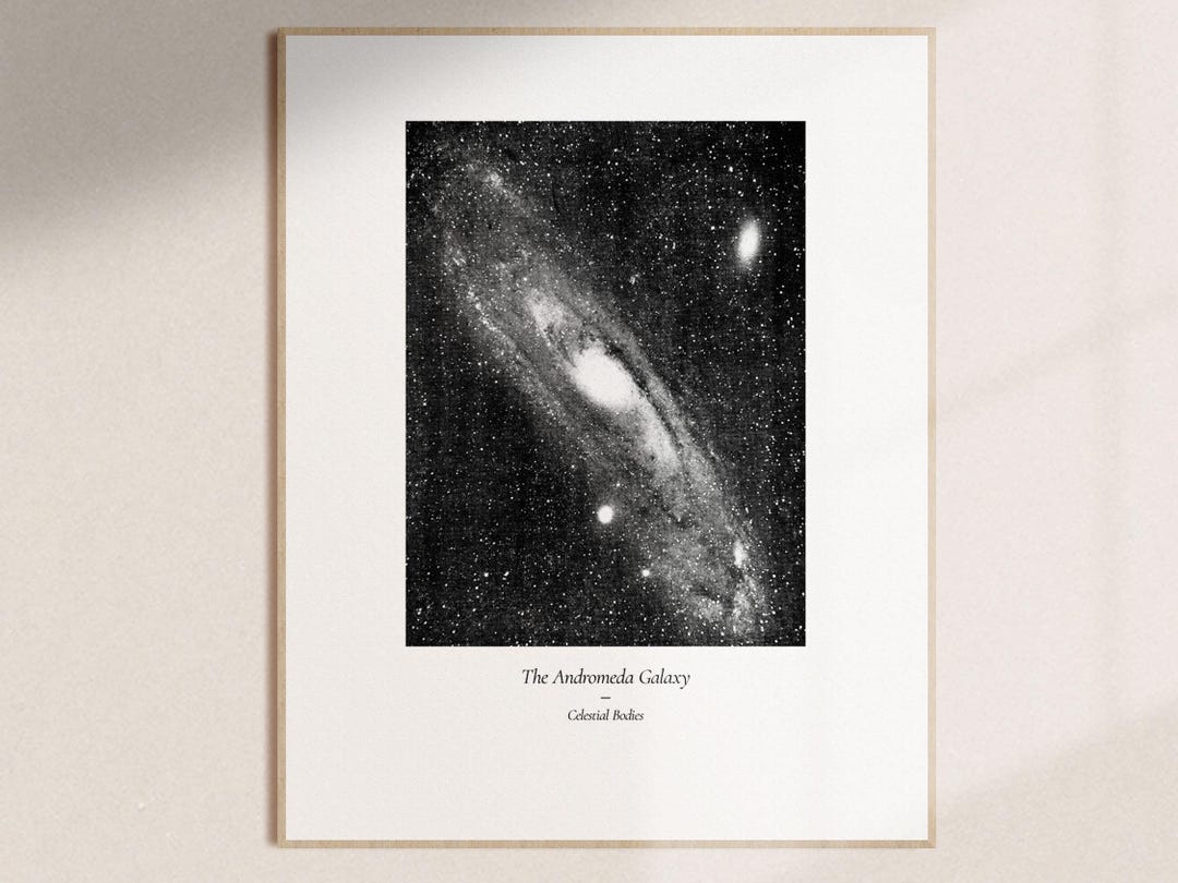 The Andromeda Galaxy | Astronomy Poster, Celestial Art Print, Black and ...