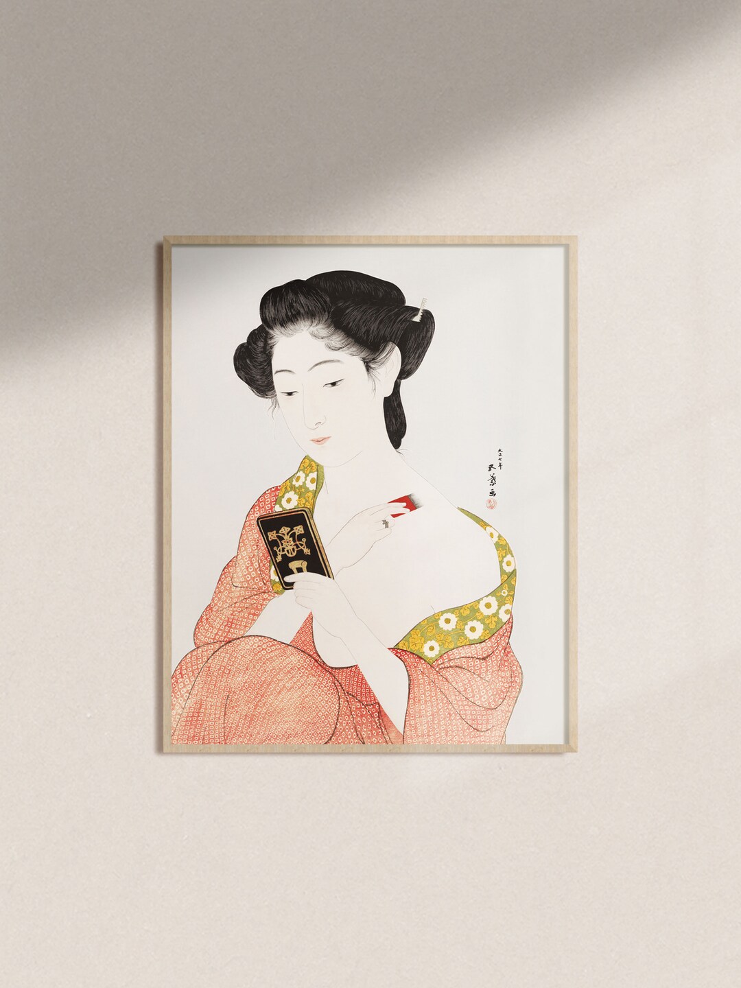 Japanese Poster Geisha Powdering Her Neck by Goyo Hashiguchi - Etsy