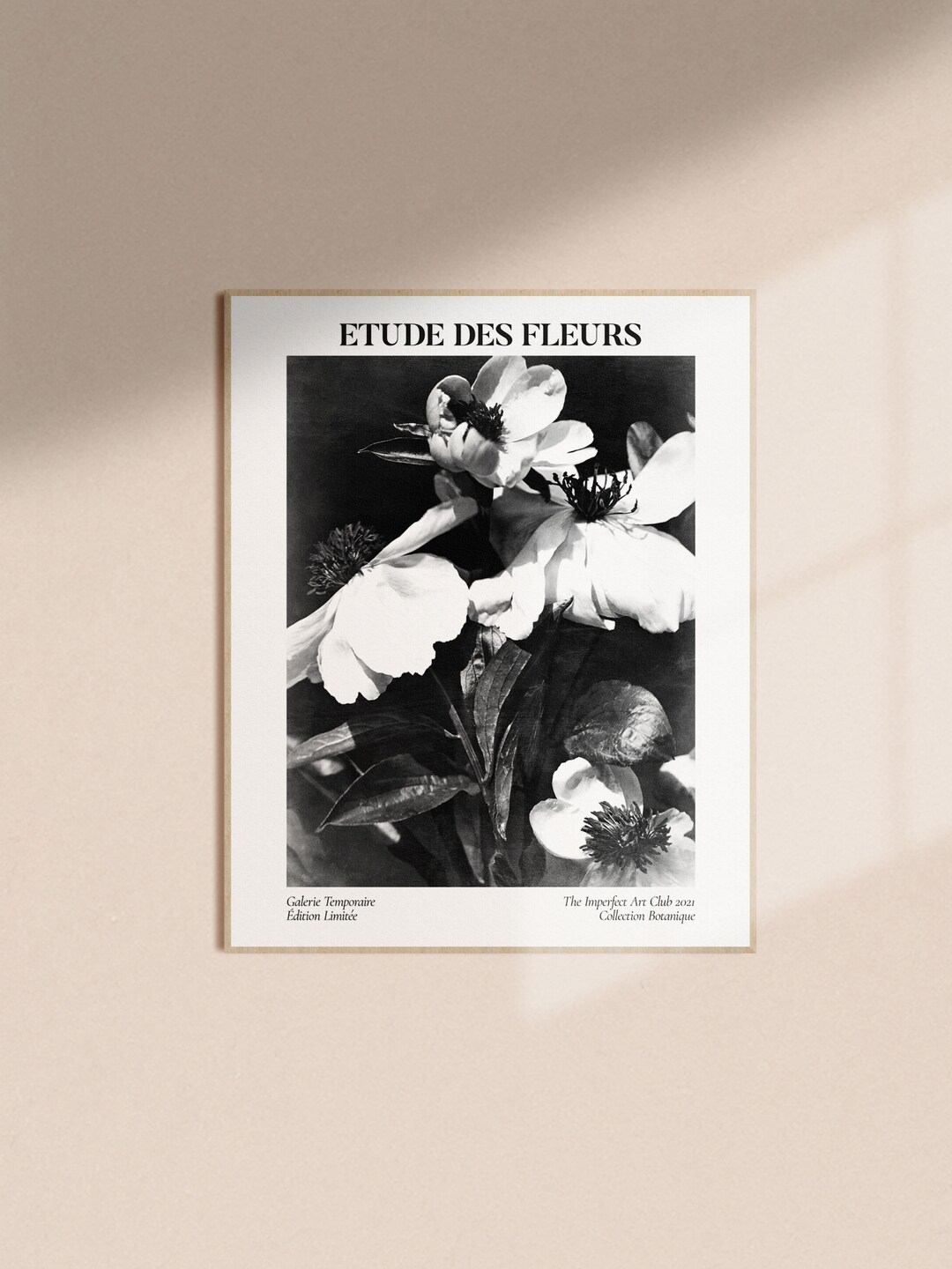 Flower Photography Print Black and White Flower Poster, Floral Art ...