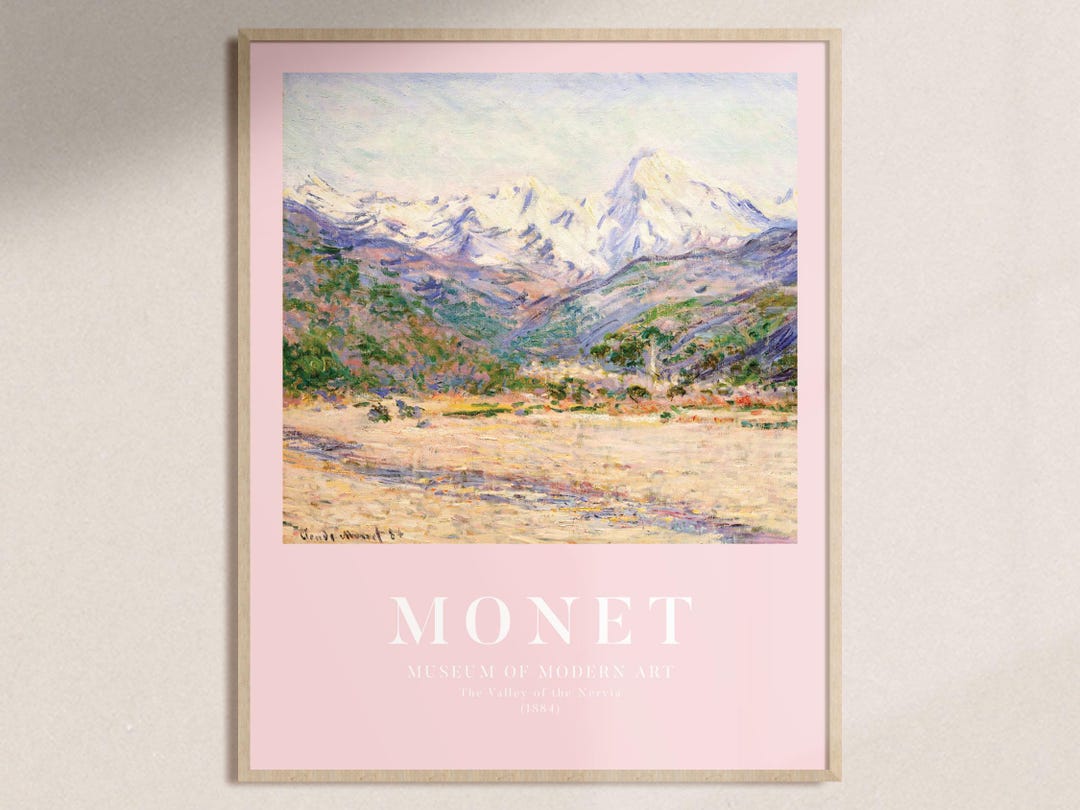 Monet Poster the Valley of the Nervia Claude Monet Print, Blush ...