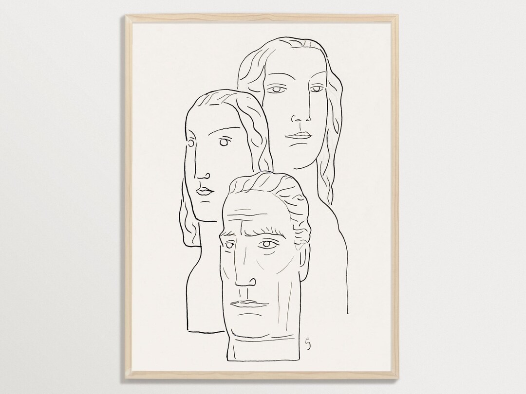 Abstract Sketch Print – Family | Minimalist Wall Art, Figure Drawing ...