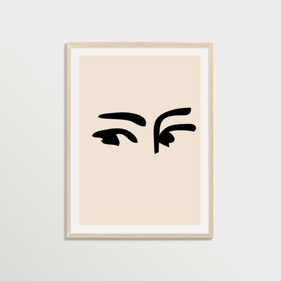 Eyes Like Matisse Minimalist Line Art Abstract Woman Face | Etsy
