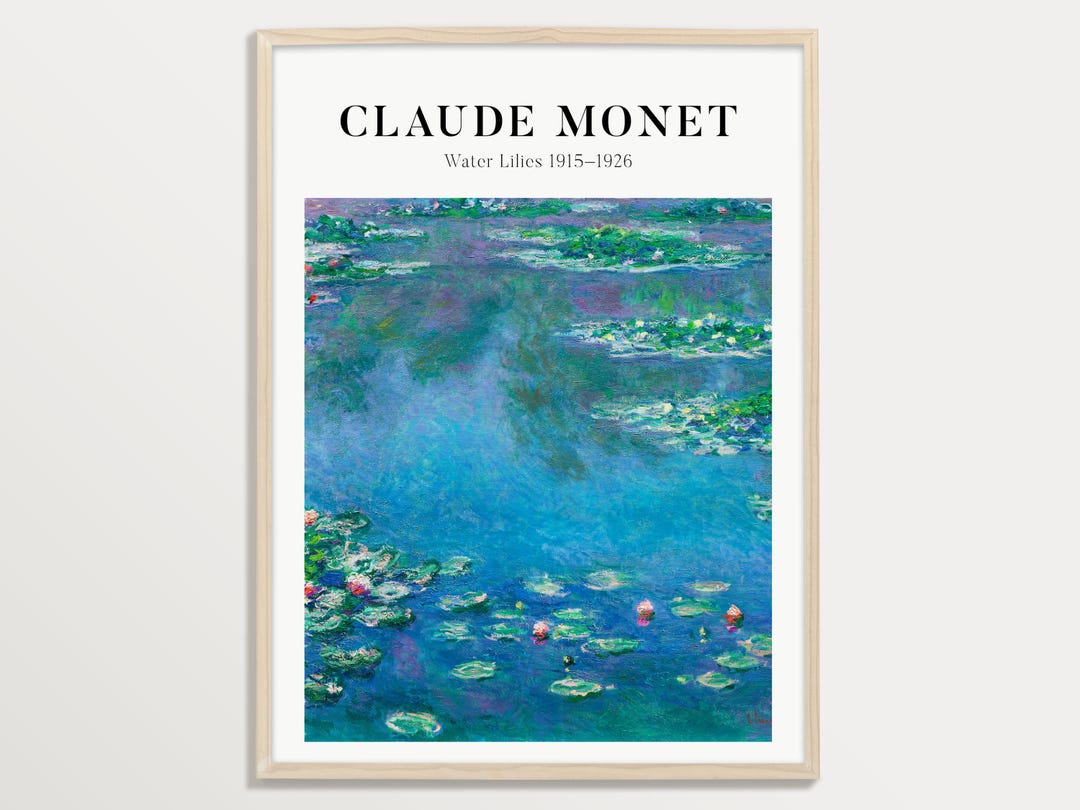 Claude Monet Poster Water Lilies | Monet Print, Exhibition Poster ...