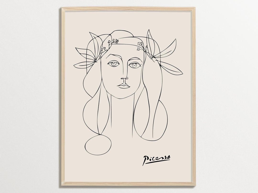 Picasso Print, Line Art Print, Picasso Woman Portrait - Etsy