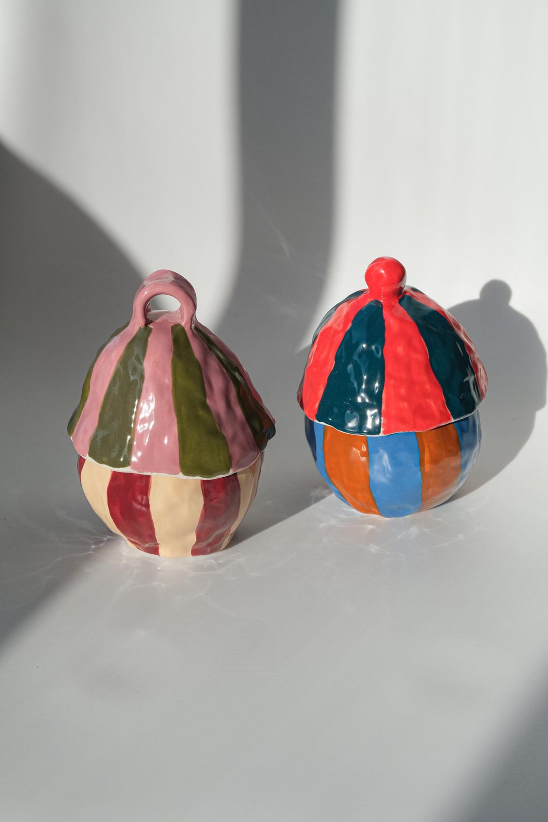 Colorful Ceramic Candy Bowl With Lid Kitchen Decoration Handmade ...