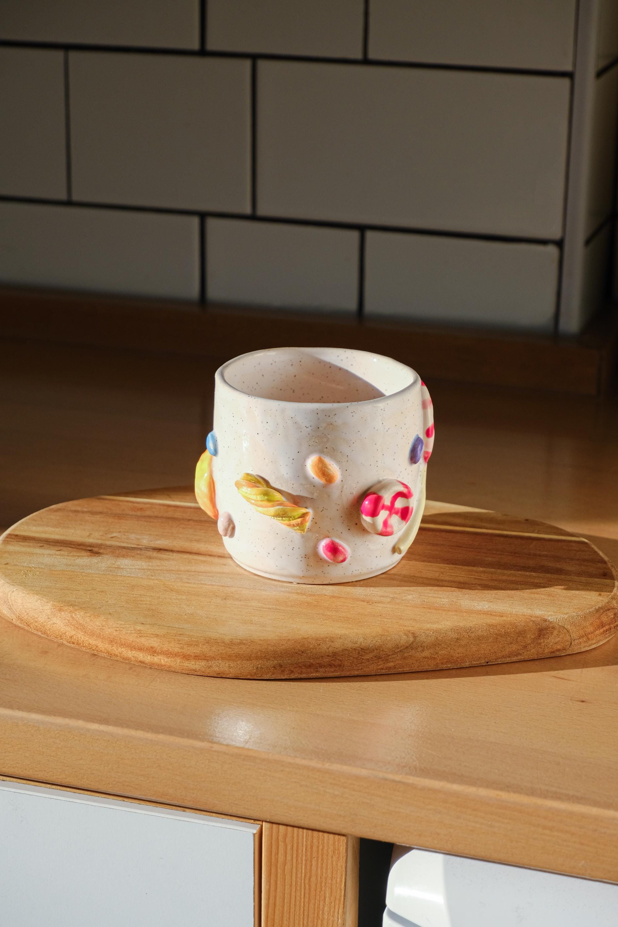 Handmade Ceramic Candy Mug: Unique Pottery Coffee Cup, Kitchen Decor - Etsy