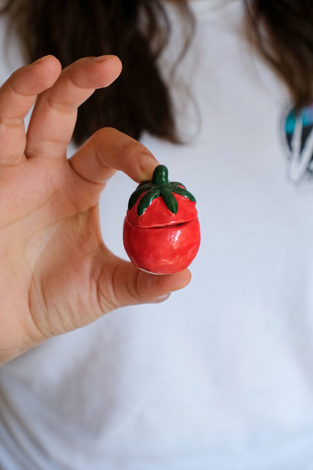 Handmade Ceramic Tomato Ring Box: Whimsical Keepsake Jewelry Box - Etsy