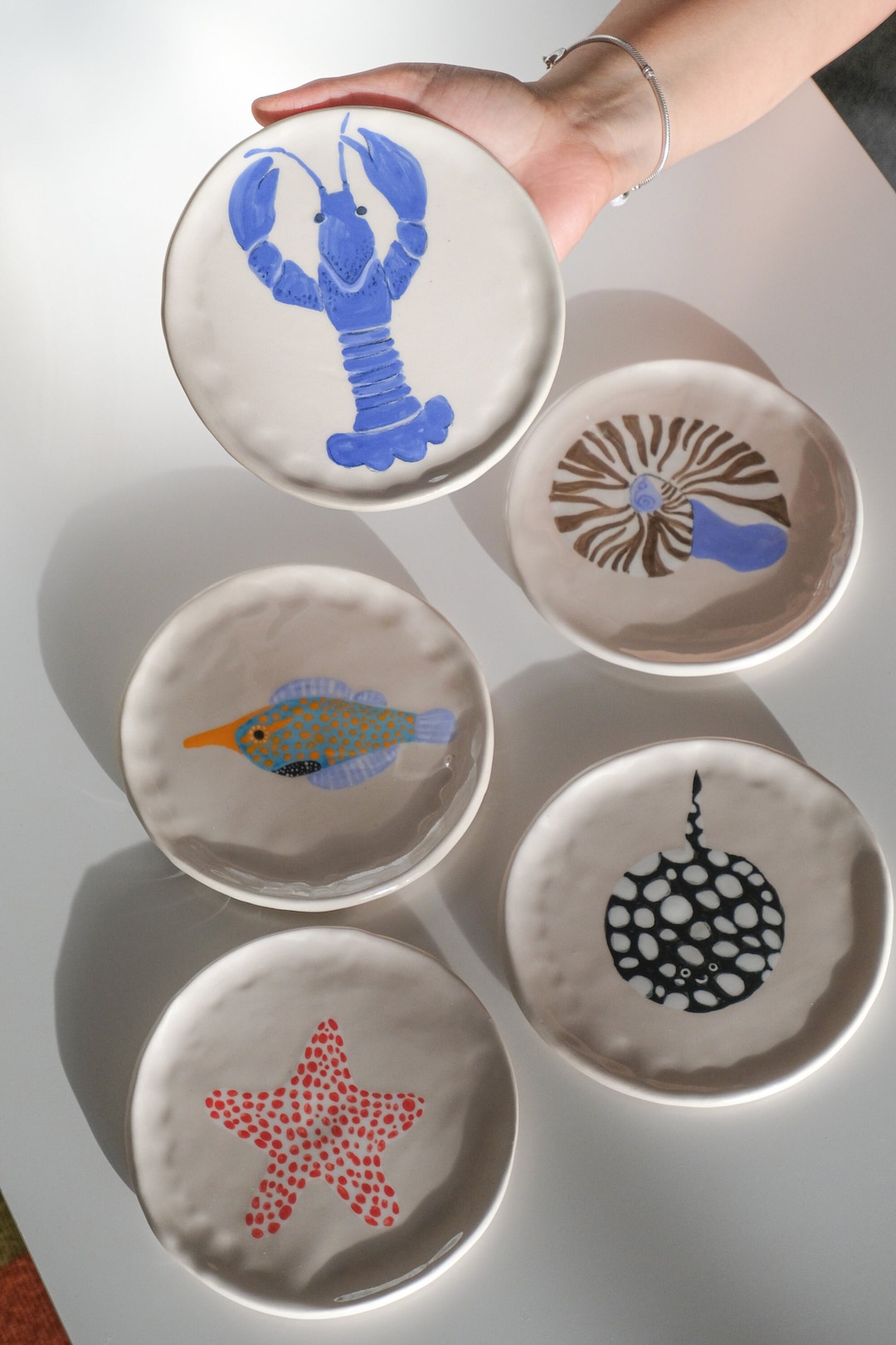 Handmade Ceramic Sea Creature Plate: Ocean Dessert Dish - Etsy