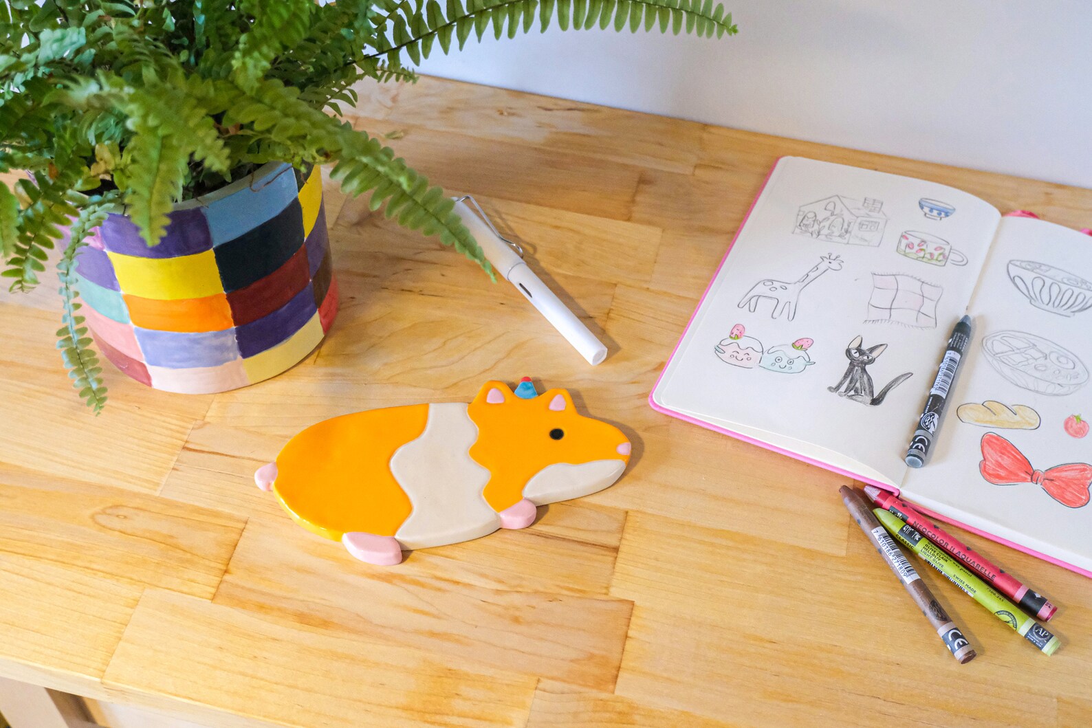 Handmade Ceramic Hamster Plate: Party Hat Jewelry Dish - Etsy