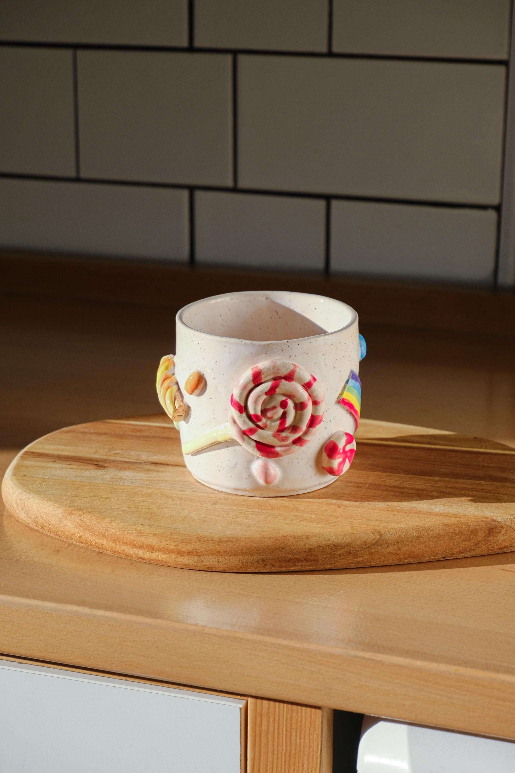 Handmade Ceramic Candy Mug: Unique Pottery Coffee Cup, Kitchen Decor - Etsy