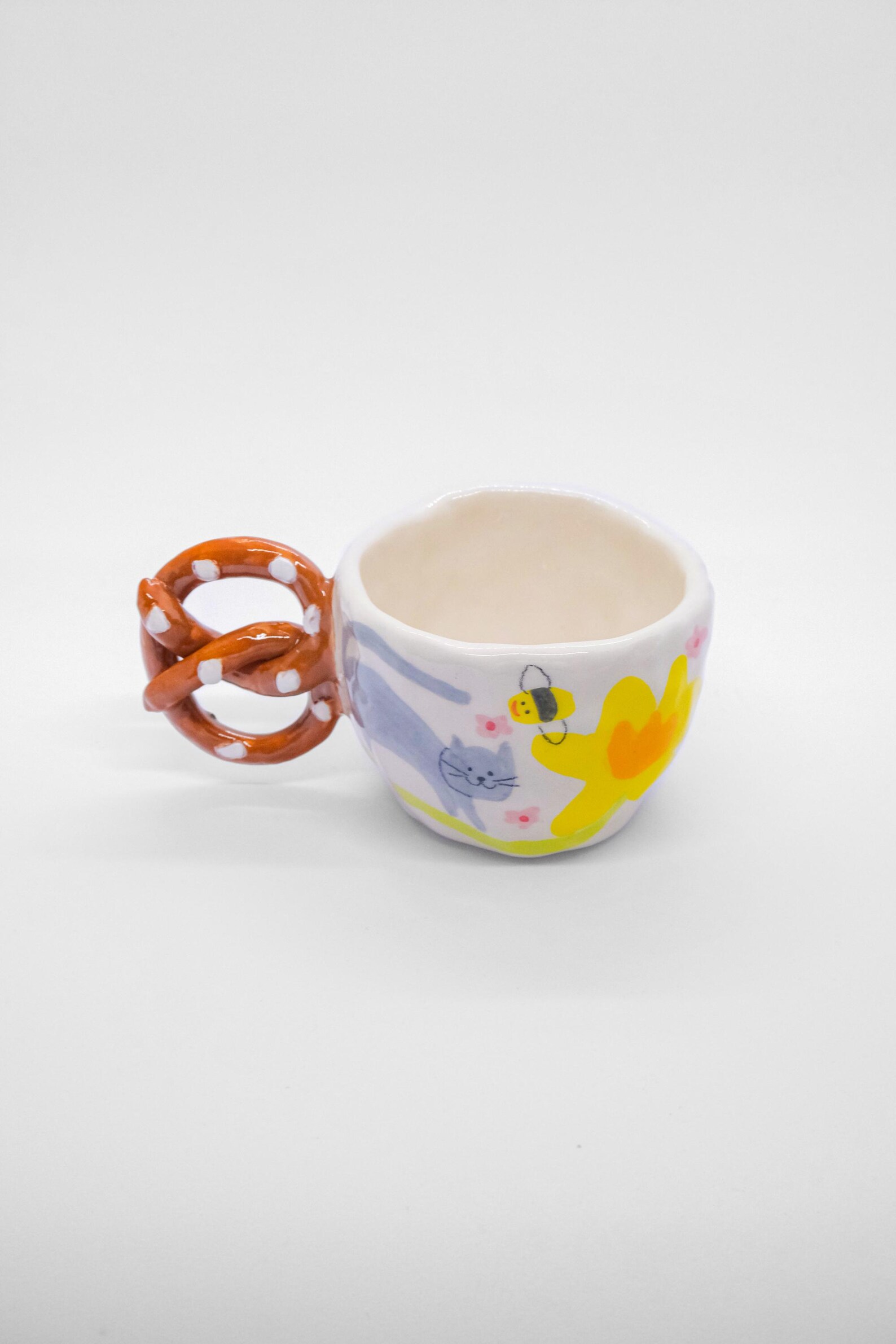 Handmade Ceramic Pretzel Mug: Summer Edition Floral Coffee Cup - Etsy