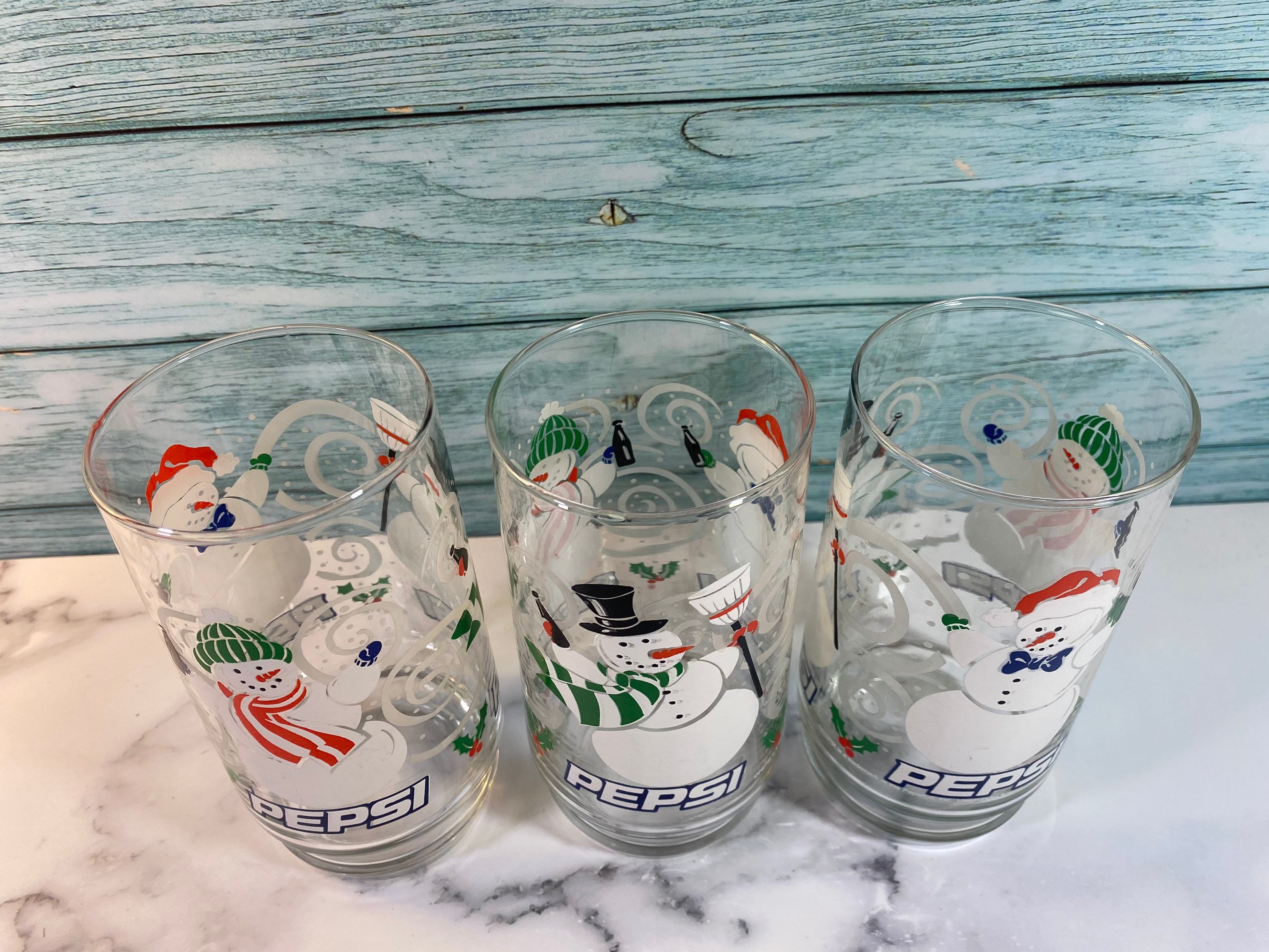 Frosty the Snowman Set of 3 Pepsi Winter Tumbler Set - Etsy
