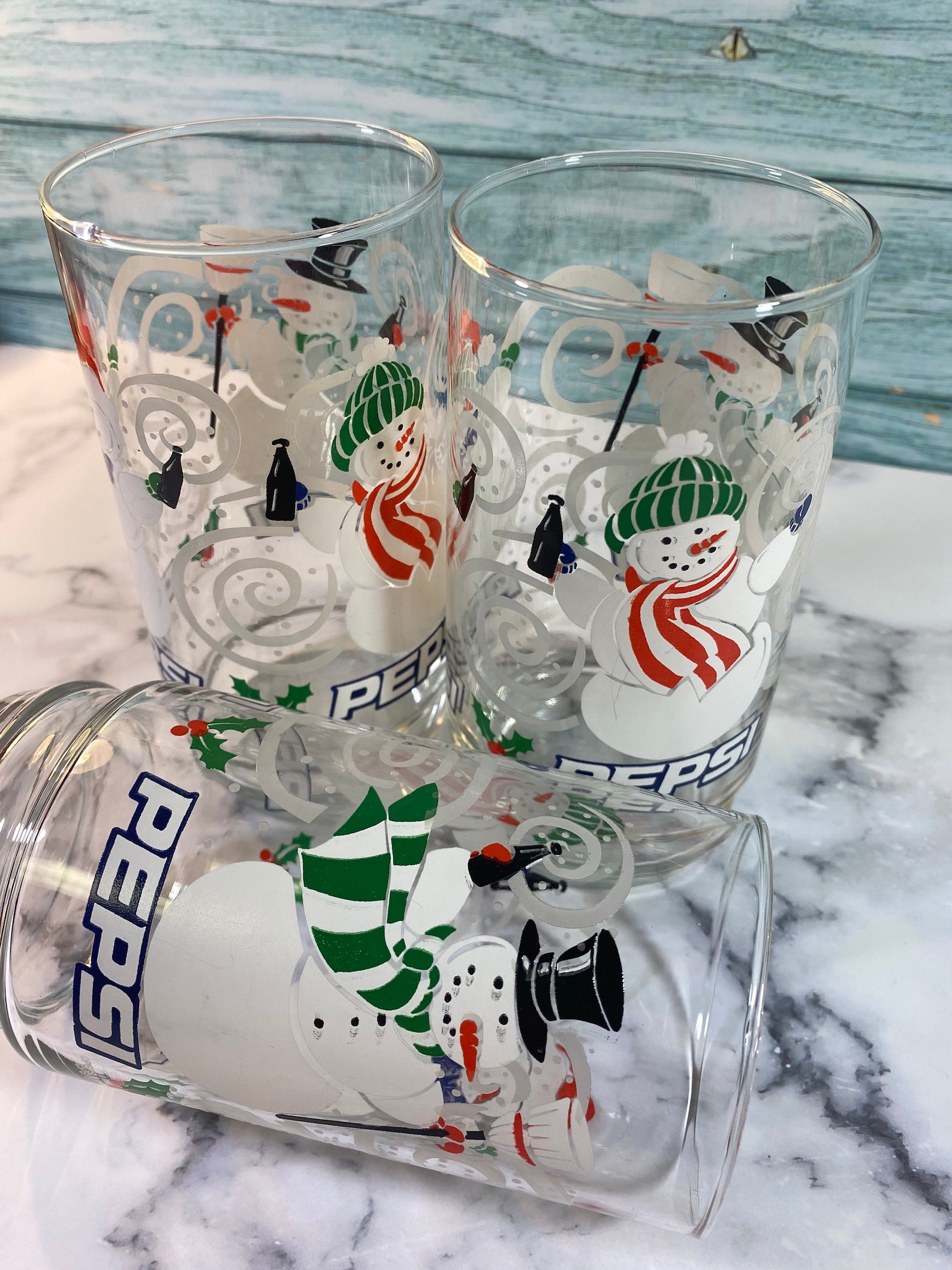 Frosty the Snowman Set of 3 Pepsi Winter Tumbler Set - Etsy