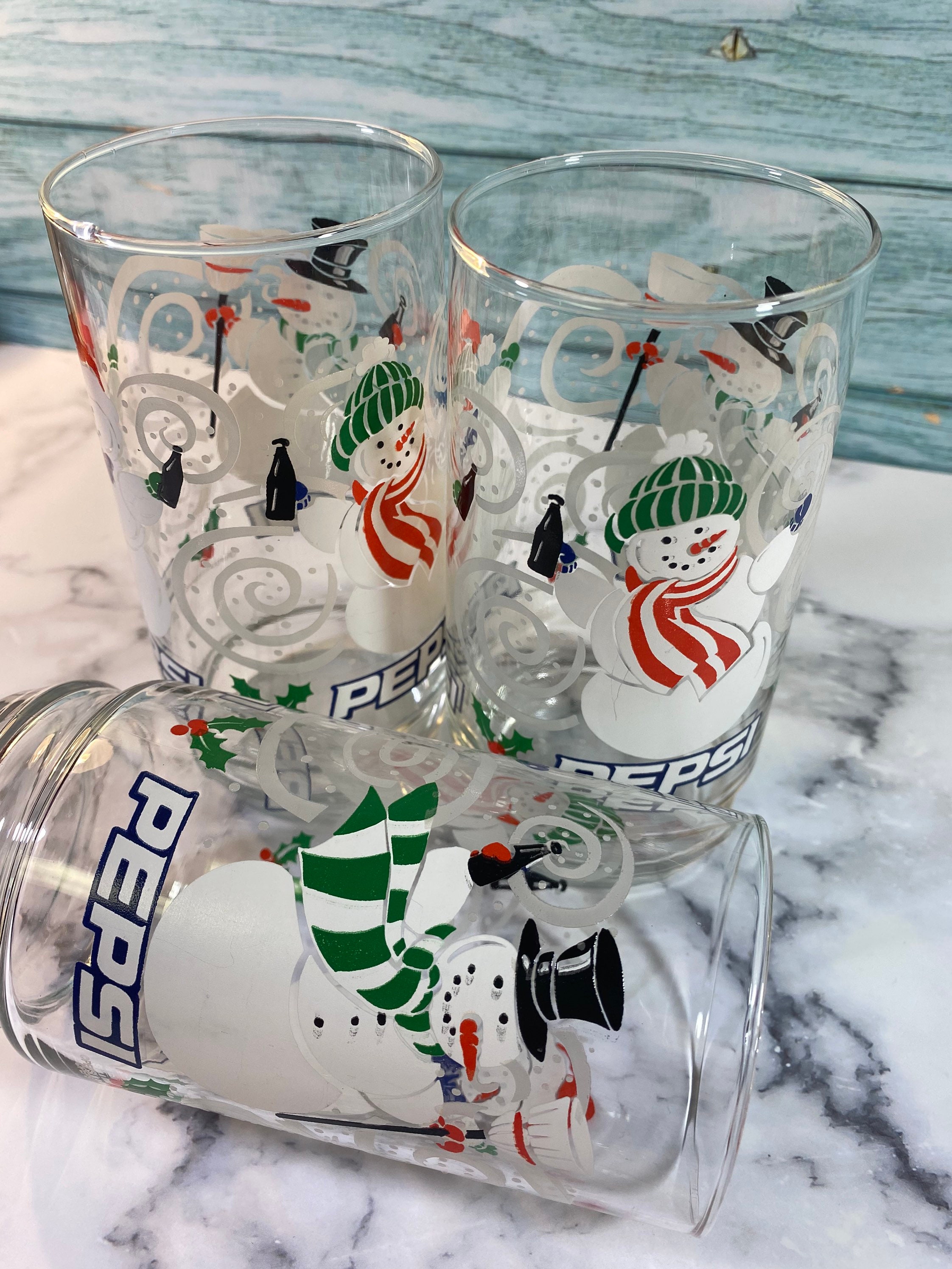 Frosty the Snowman Set of 3 Pepsi Winter Tumbler Set - Etsy