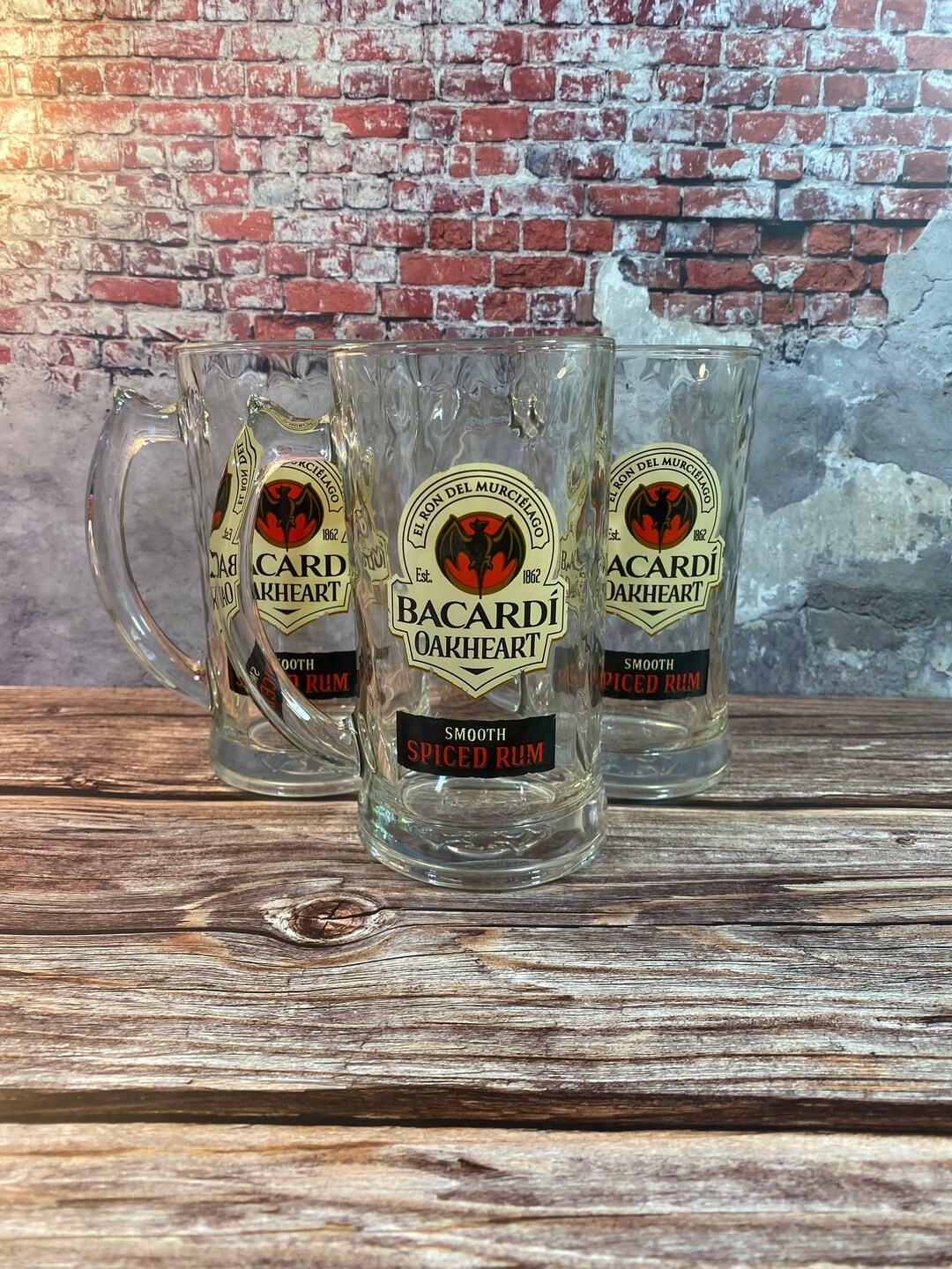 Bacardi Oakhart Spiced Rum Set of 3 Handled Mugs - Etsy