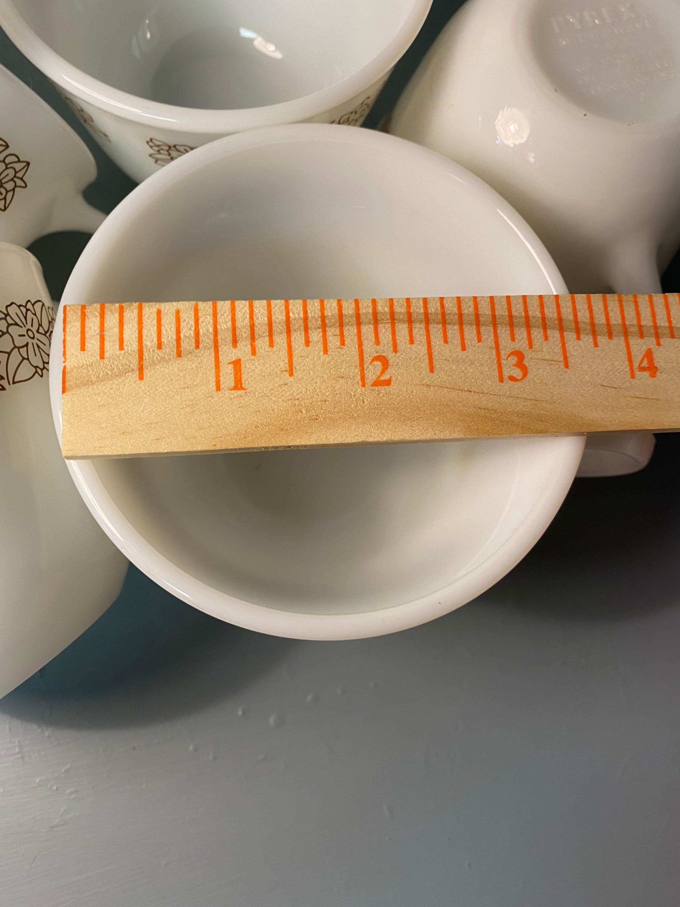 Vintage 8 Oz. Milk Glass Pyrex/corning Woodland Brown Floral - Etsy