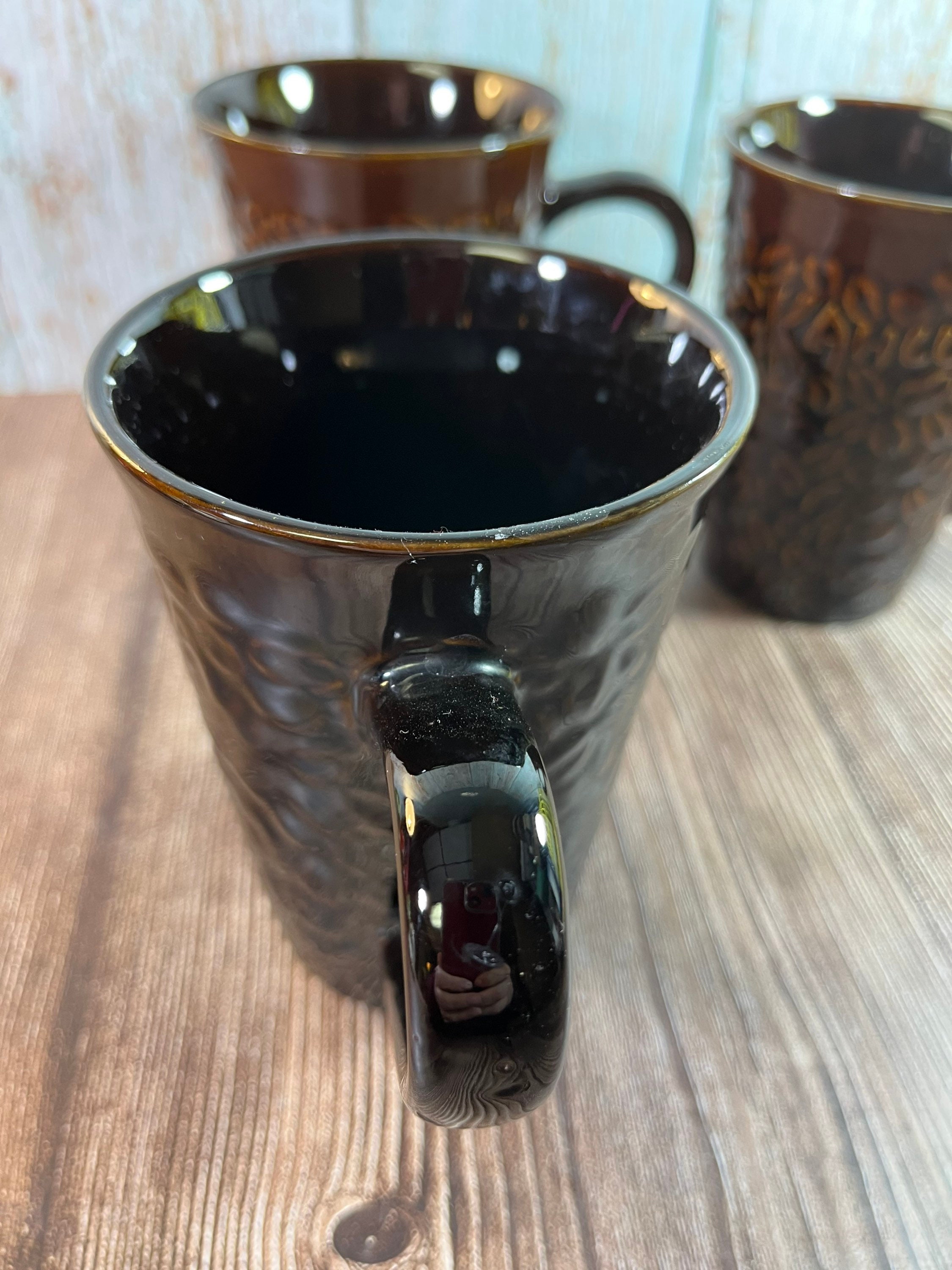 Kahlua Textured Mug Brown Coffee Bean Set of 3 - Etsy