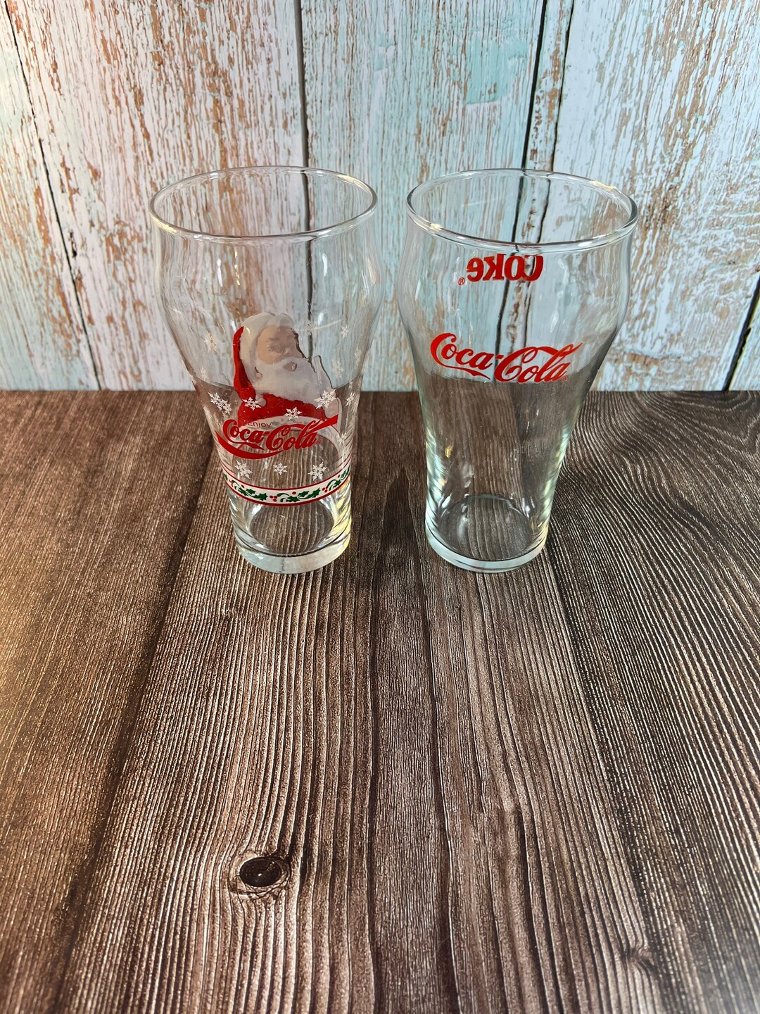 Santa Coca-cola Glass With Traditional Coke Tumbler - Etsy